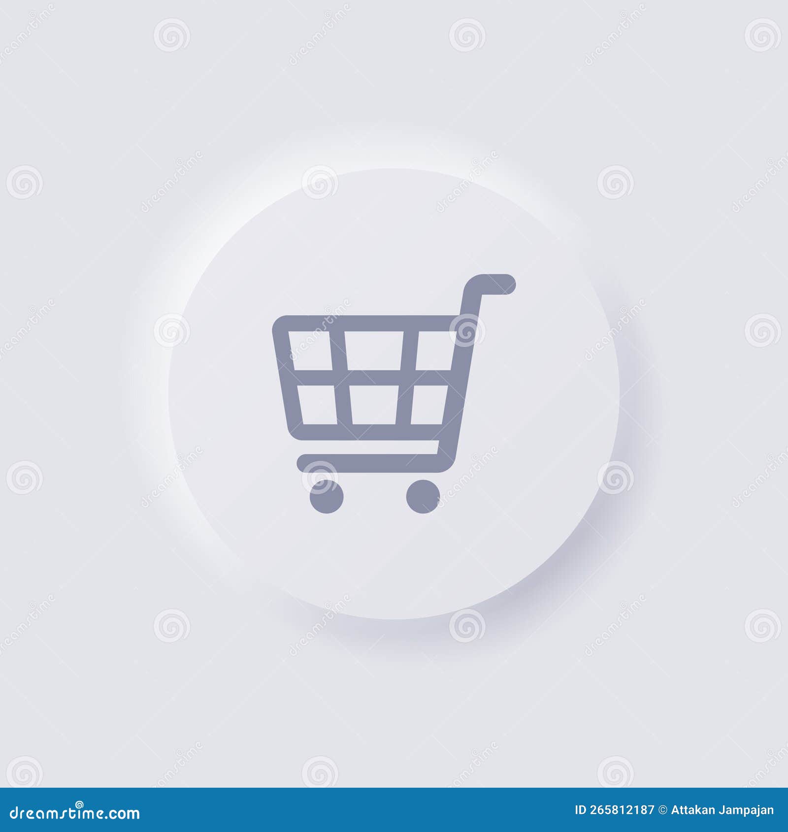 Shopping Cart Icon, White Neumorphism Soft UI Design. Stock Vector ...