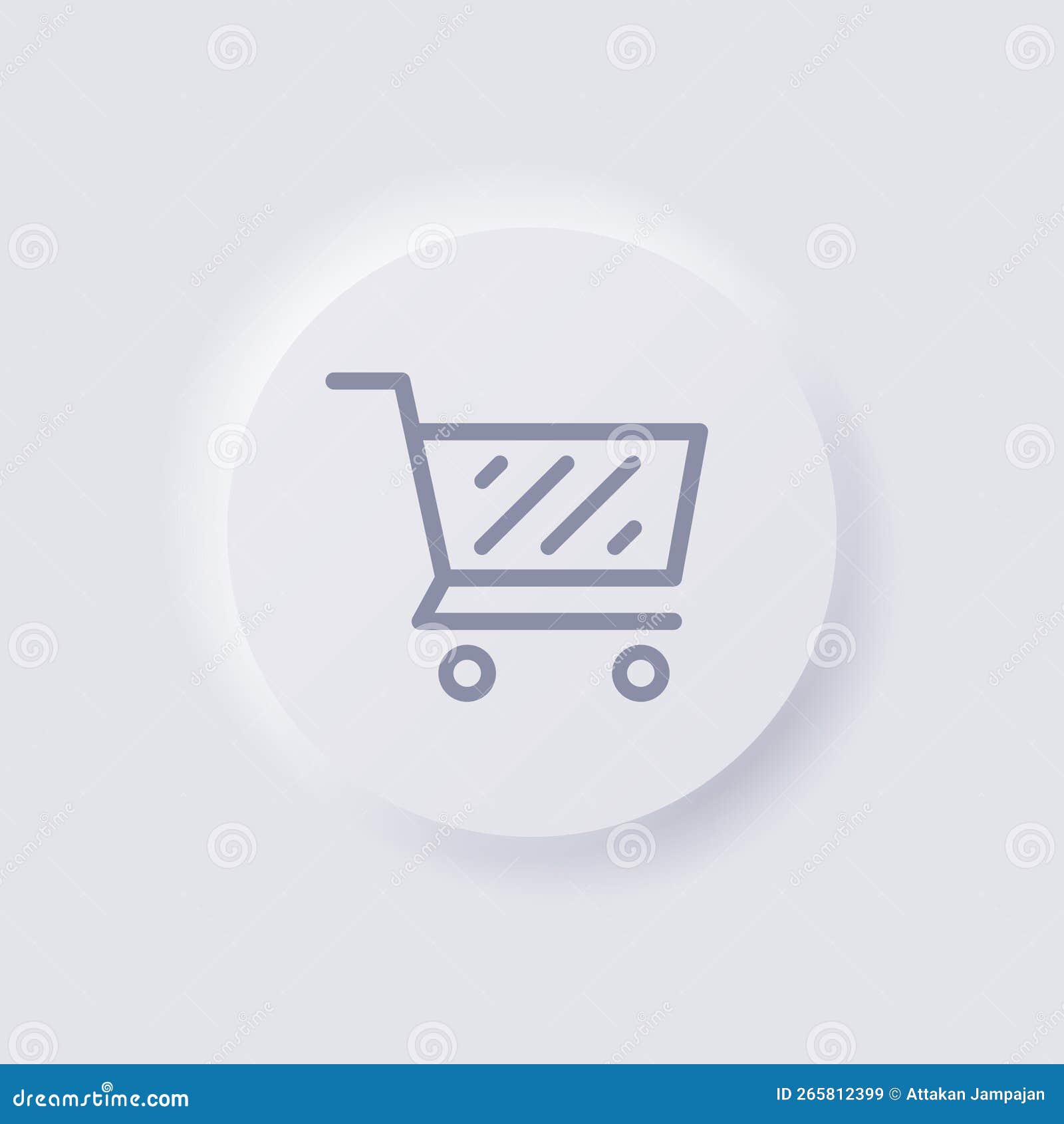 Shopping Cart Icon, White Neumorphism Soft UI Design. Stock Vector ...