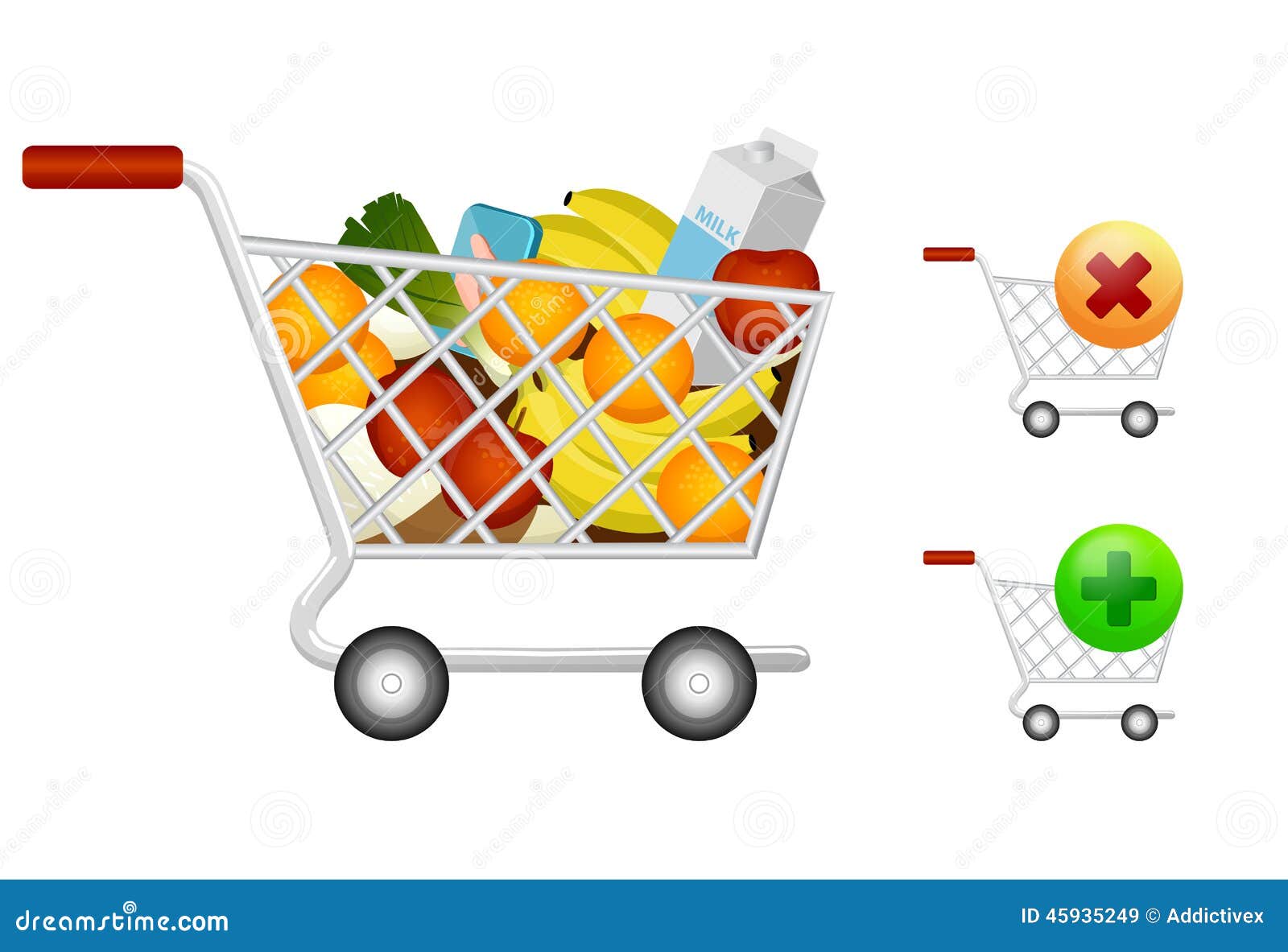 Shopping cart stock vector. Illustration of online, color - 45935249
