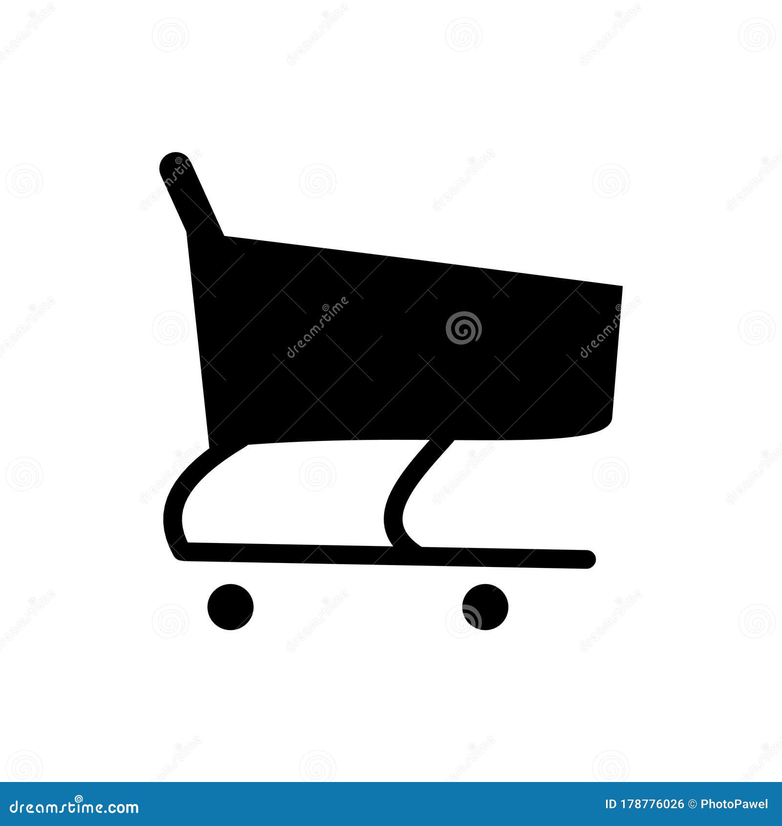 Shopping Cart Isolated on White Stock Vector - Illustration of icon ...