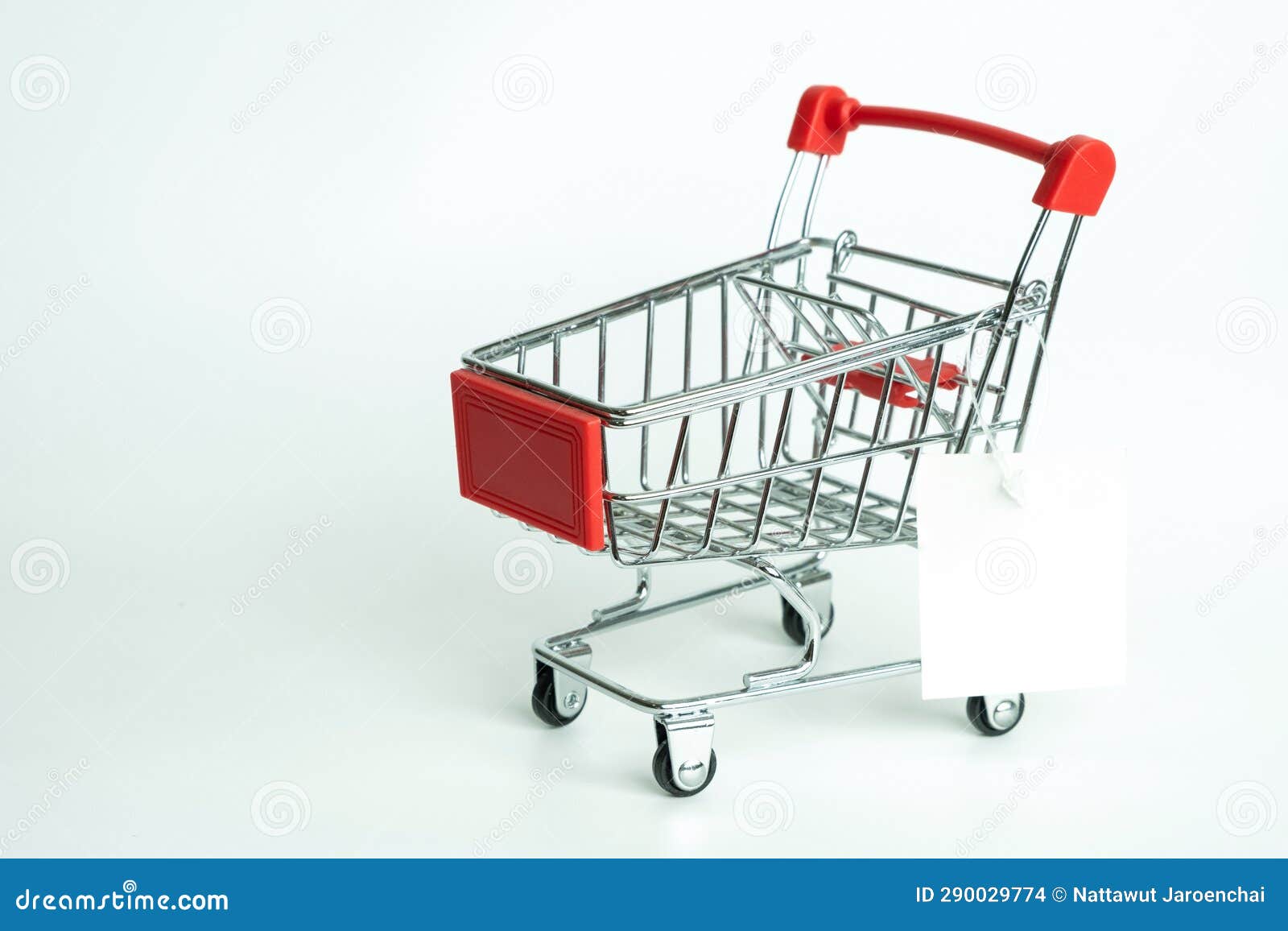 Shopping Cart on White Background Stock Photo - Image of mall, sale ...