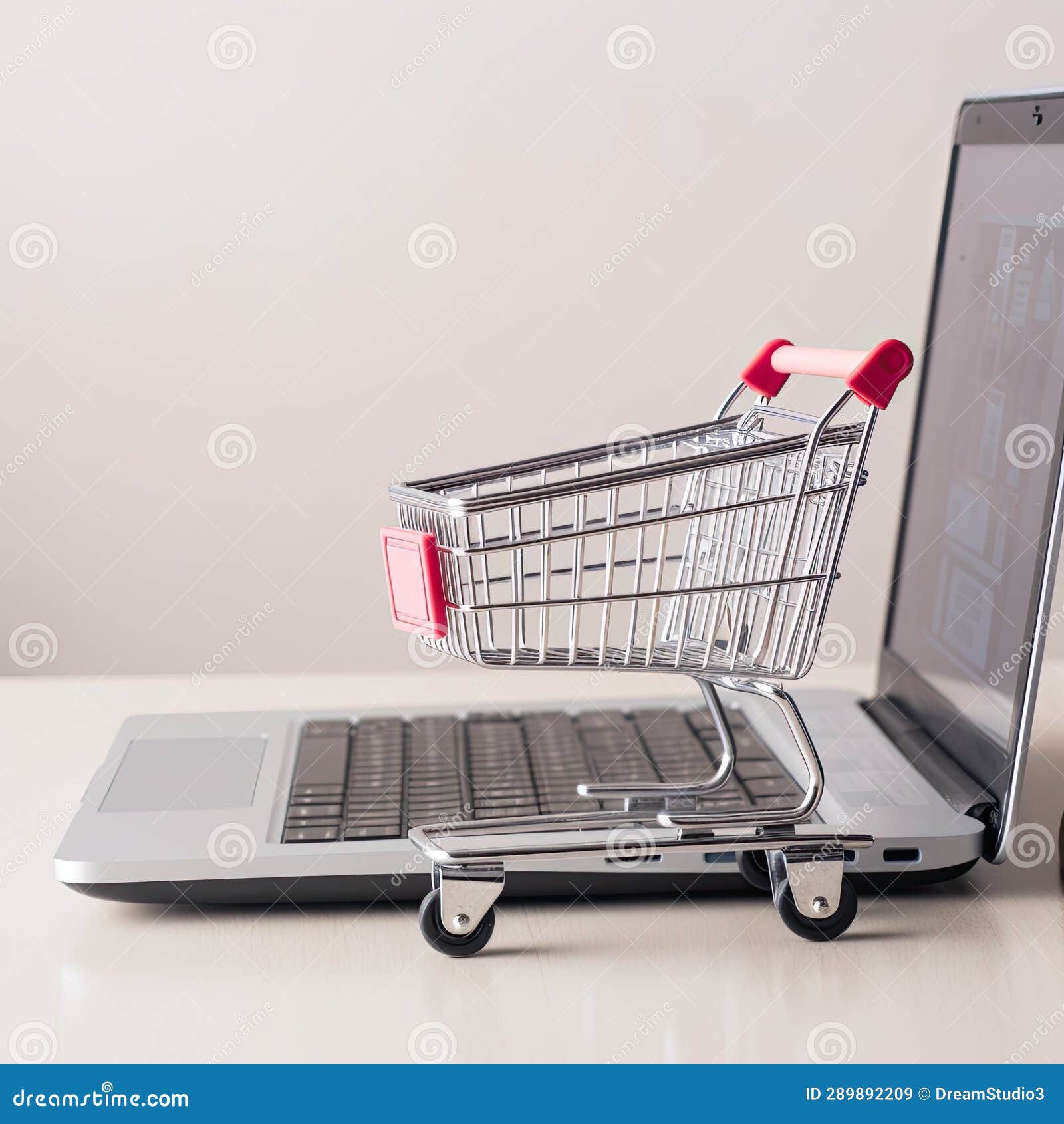 Shopping Cart on Laptop Screen. Stock Image - Image of room, brand ...