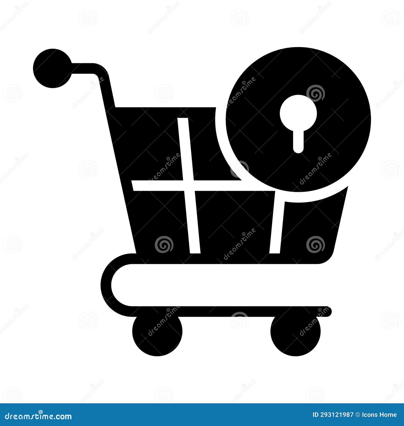 Shopping Cart with Lock, Secure Shopping, Security Icon Stock ...