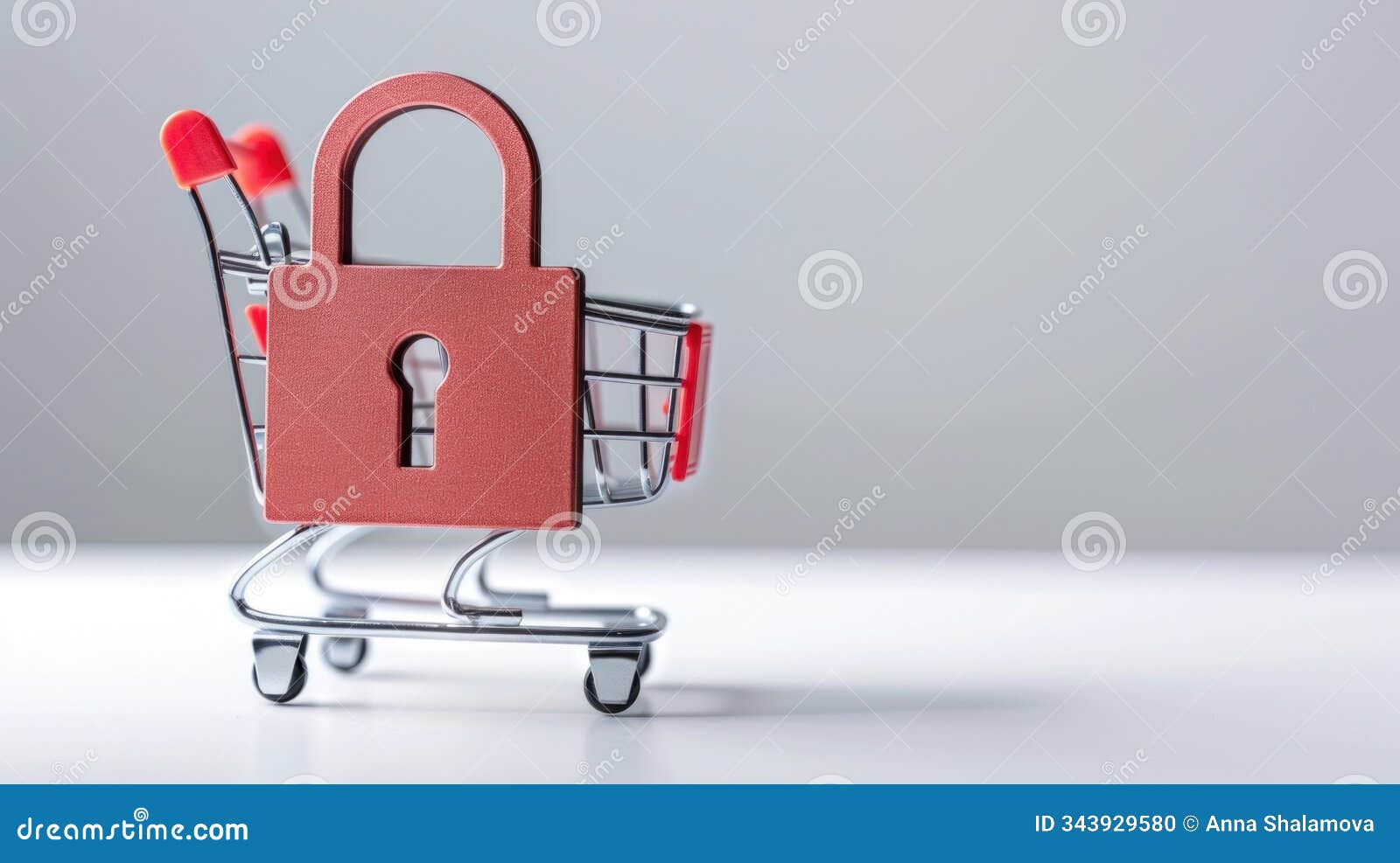 Shopping Cart with Lock Symbolizing E-commerce Security and Consumer ...