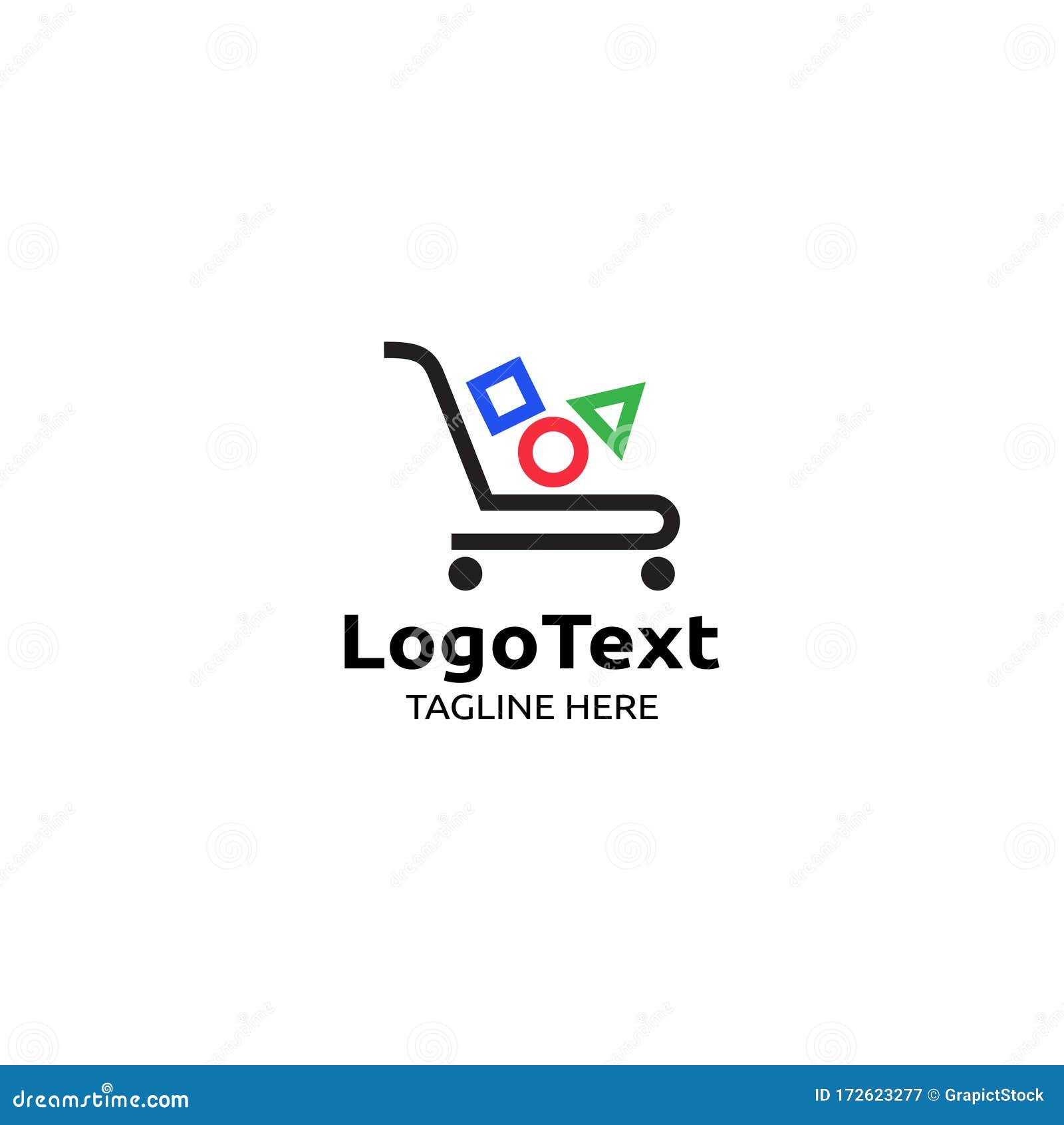 Shopping Cart Logo Design or Trolley Icon Stock Vector - Illustration ...