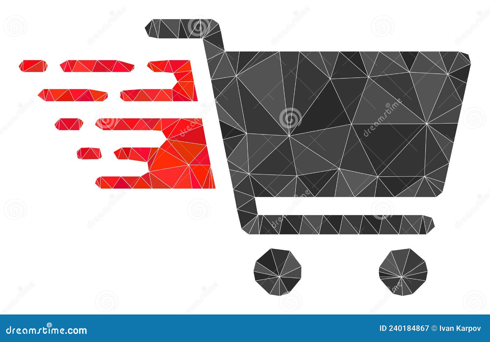 Shopping Cart Lowpoly Mocaic Icon Stock Vector - Illustration of mesh ...