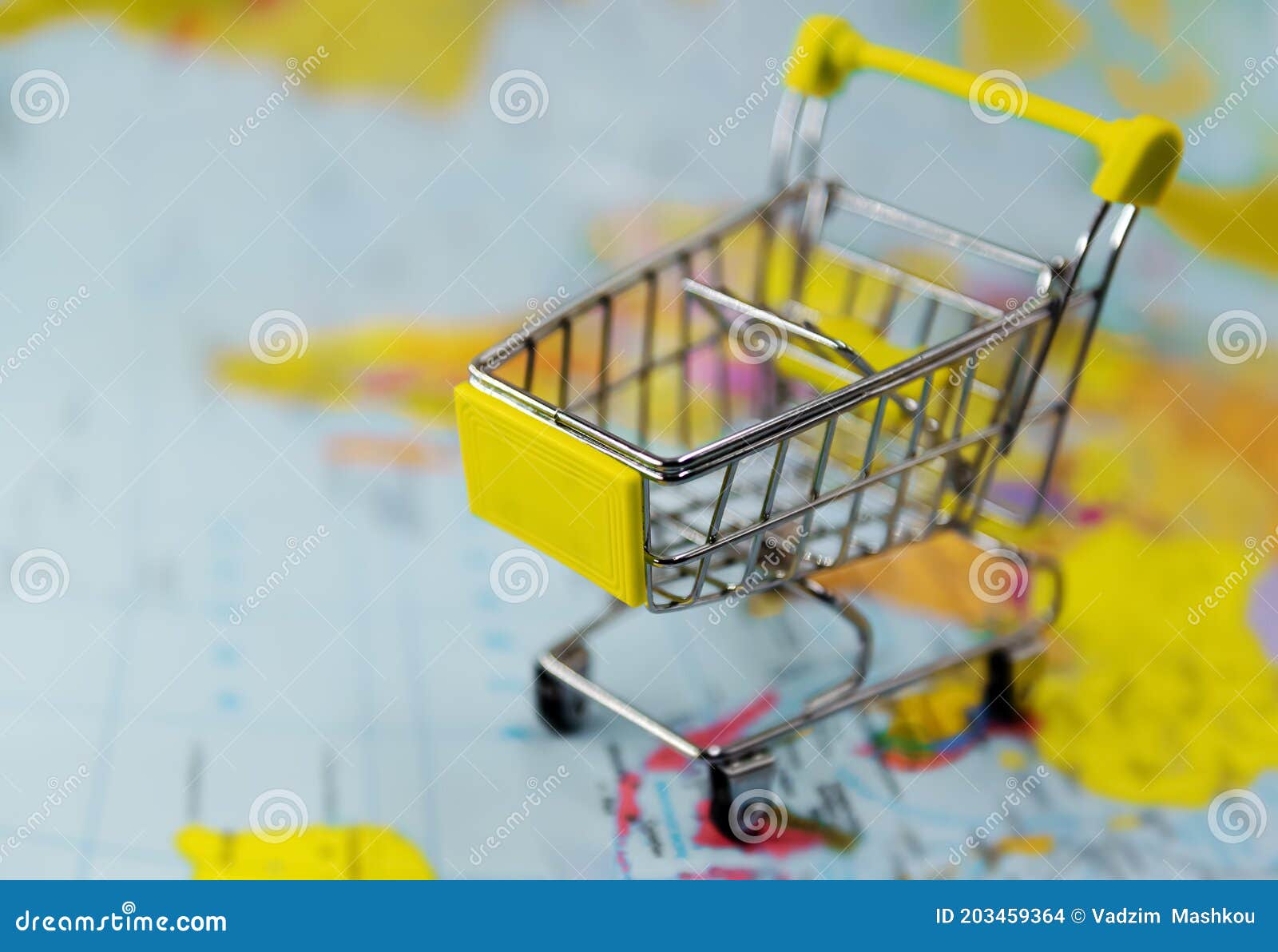 The Shopping Cart is on the Map Stock Photo - Image of font, internet ...