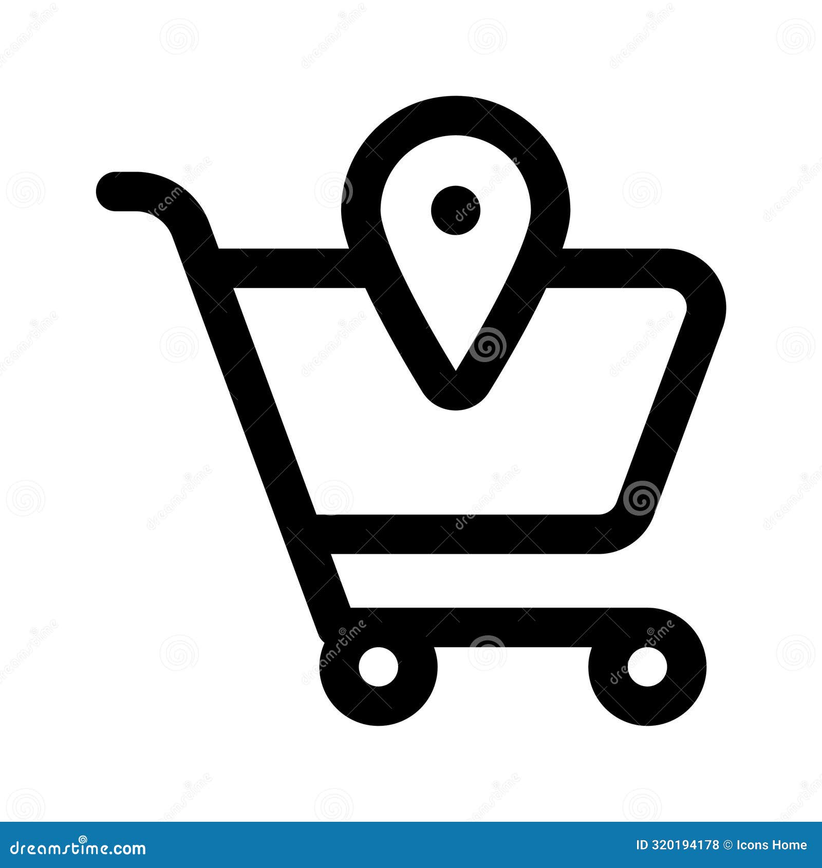 Shopping Cart with Map Pointer Denoting Concept Icon of Shopping ... Shopping Cart with Map Pointer Denoting Concept Icon of Shopping ...