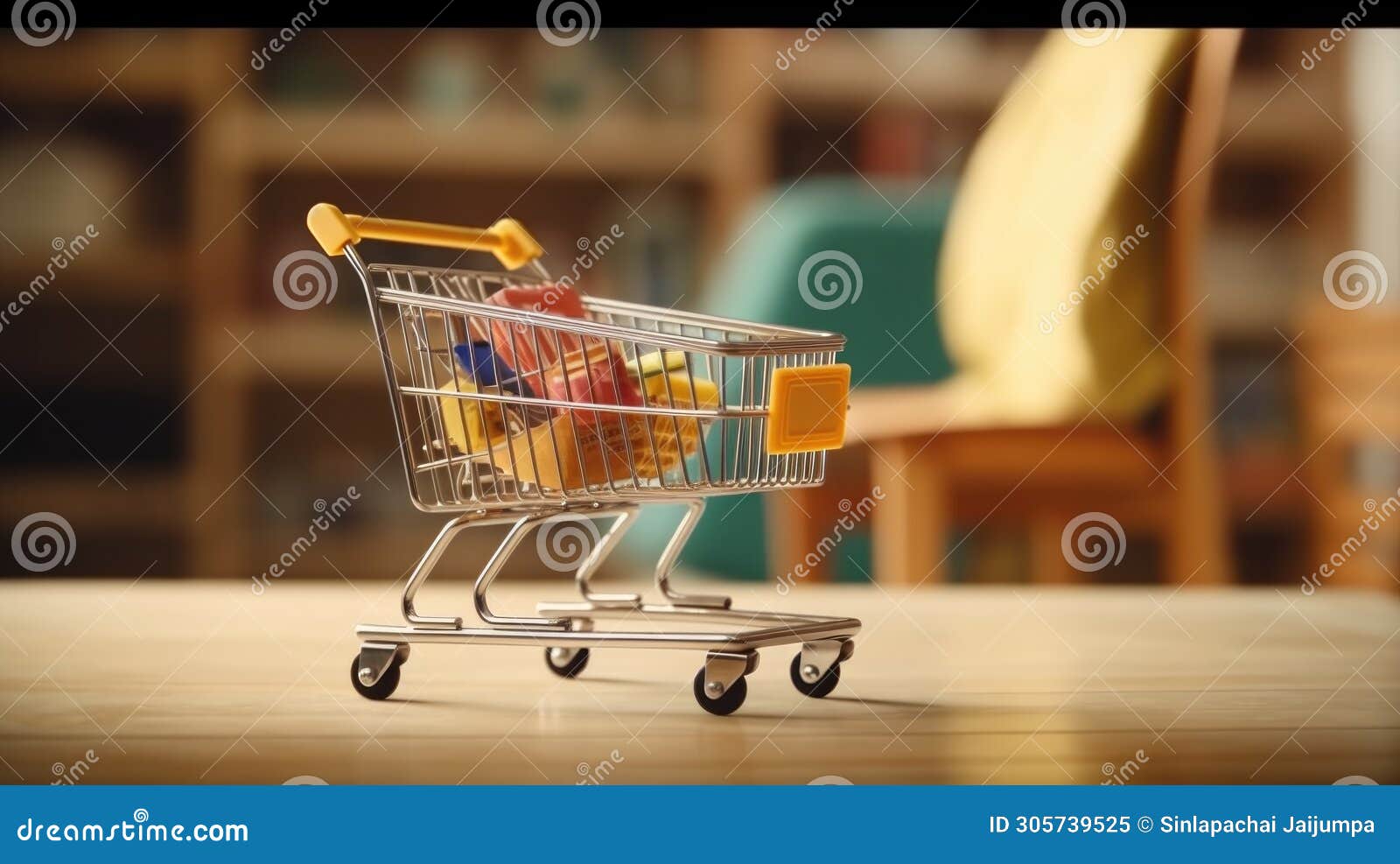 Shopping Cart Model. Generative AI Stock Illustration - Illustration of ...