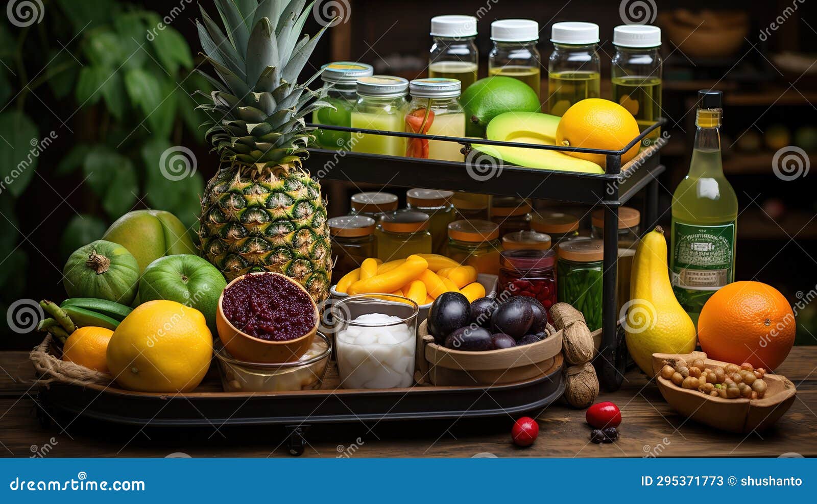 A Shopping Cart Overflowing with Shopping Items Stock Illustration ...