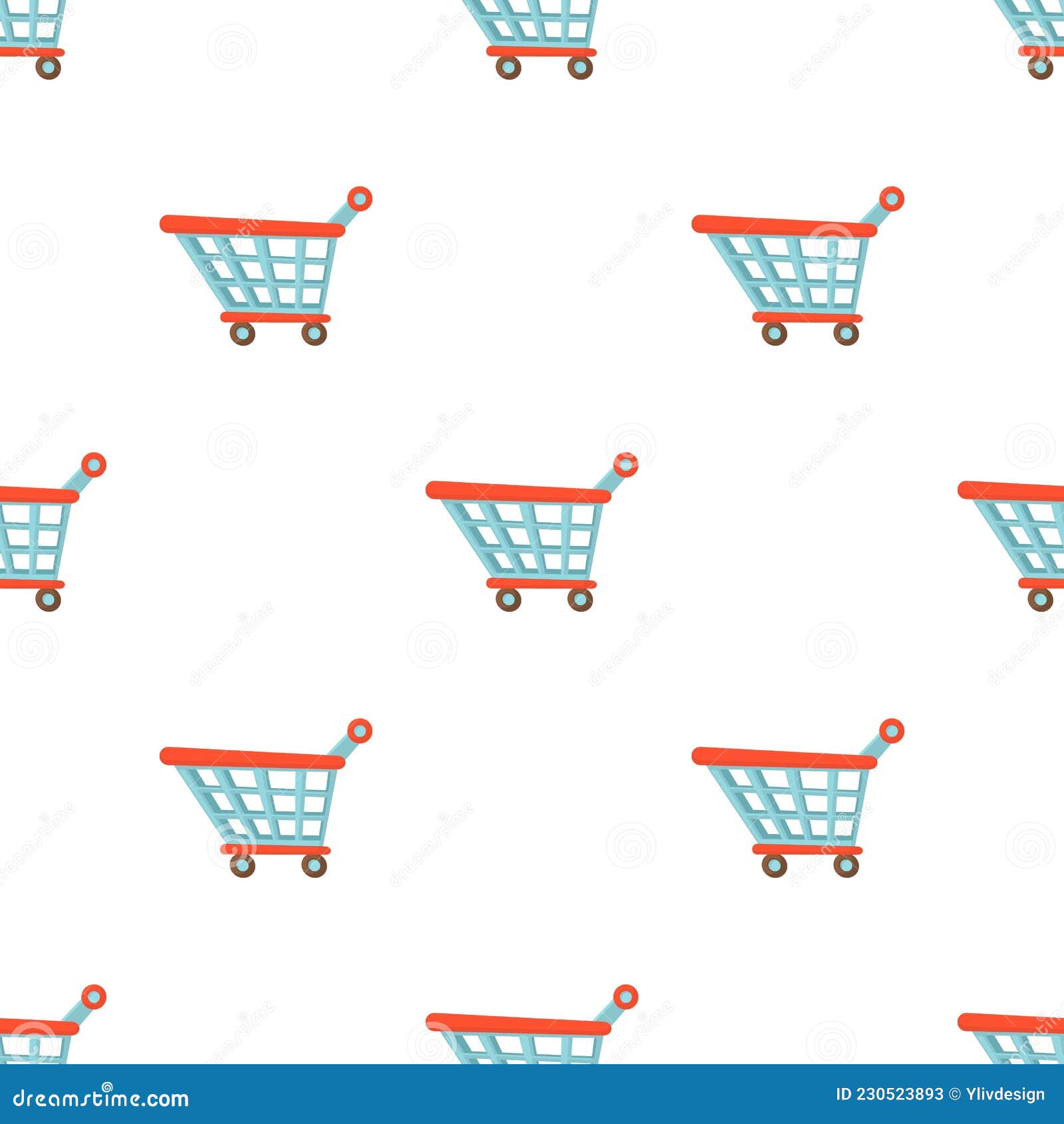 Shopping Cart Pattern Seamless Vector Stock Vector - Illustration of ...