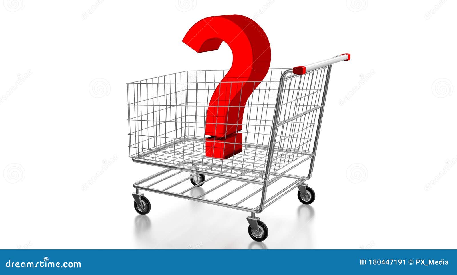 Shopping Cart and Question Mark - 3D Illustration Stock Illustration ...