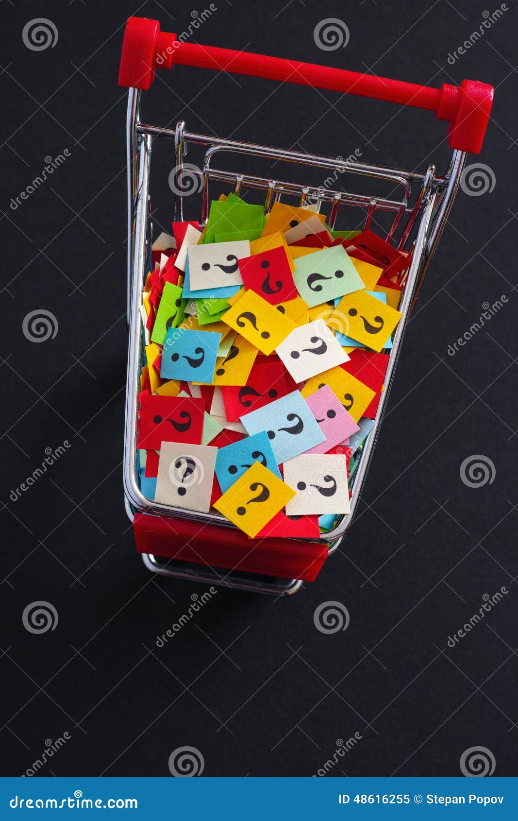 Shopping Cart with Question Marks Stock Image - Image of question ...