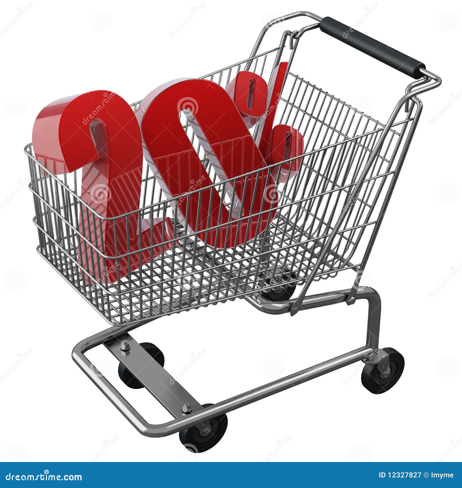 Shopping Cart with Red Discount Stock Illustration - Illustration of ...