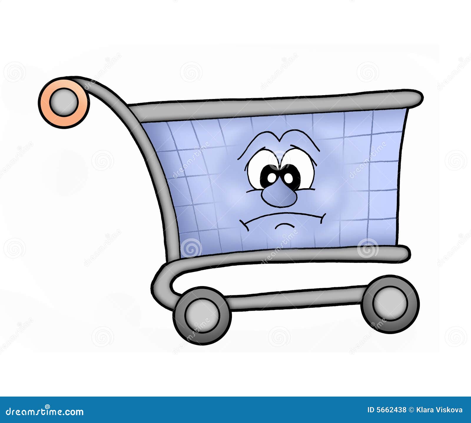 Shopping cart sad stock illustration. Illustration of cartoon - 5662438