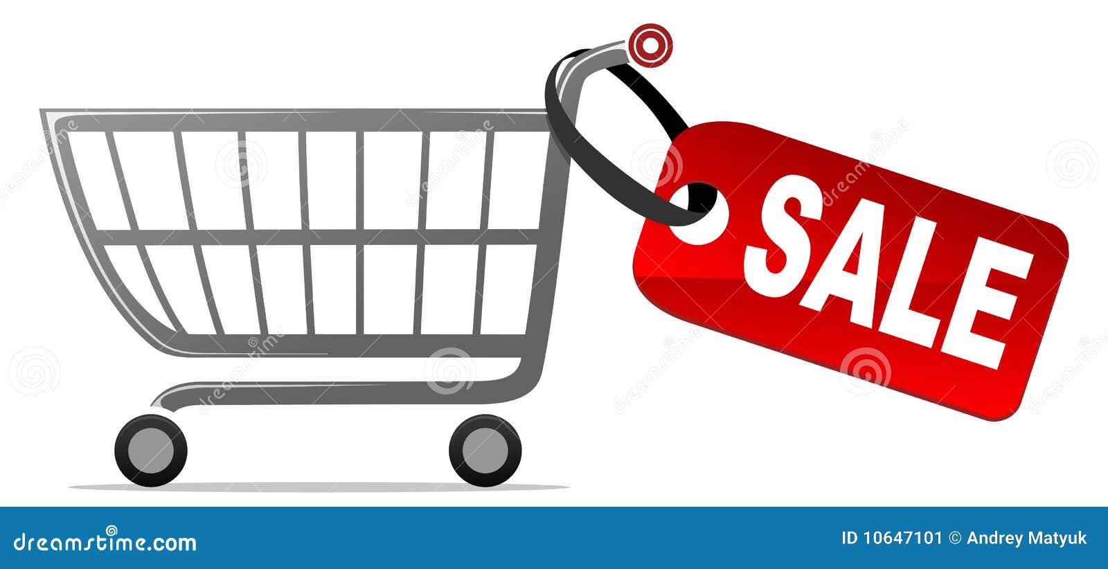 Shopping Cart with Sale Label Stock Vector - Illustration of label ...