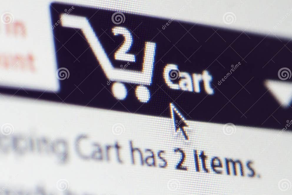 Shopping Cart Screen stock photo. Image of letters, online - 34632182