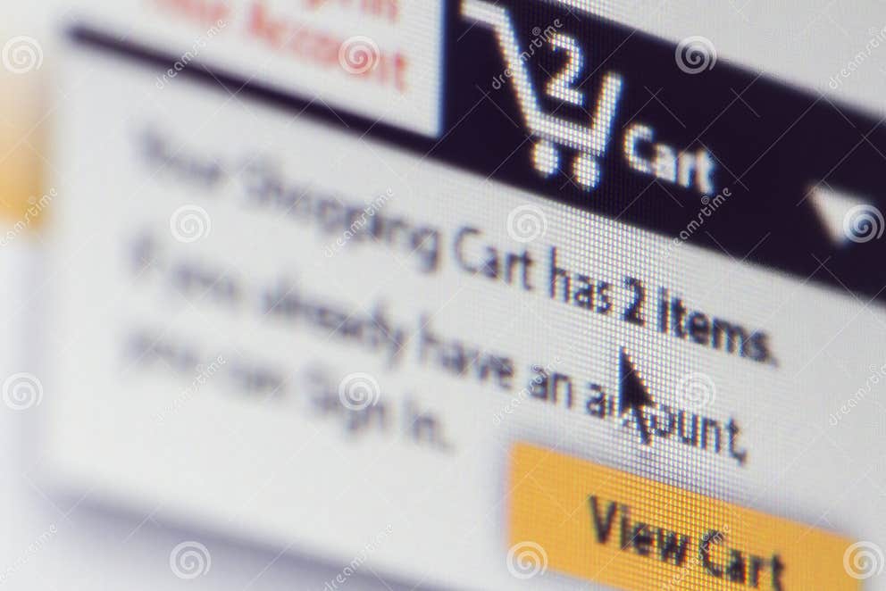 Shopping Cart Screen stock photo. Image of purchase, digital - 34632198