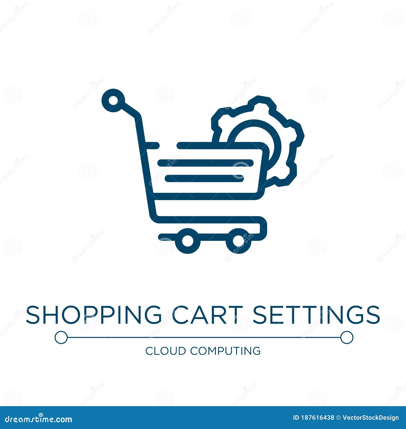 Shopping Cart Settings Icon. Linear Vector Illustration from Computer ...