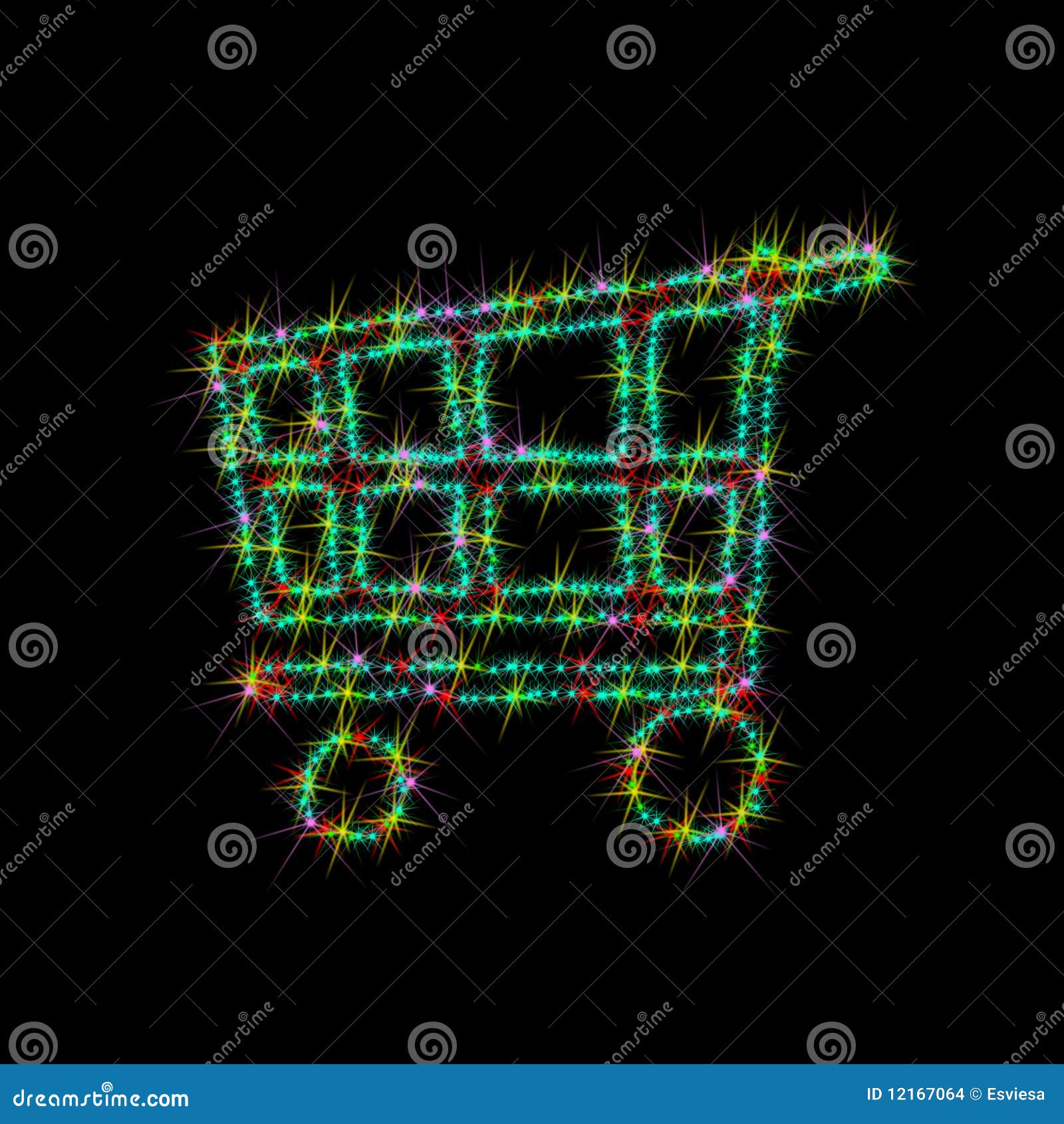 Shopping cart shape stock illustration. Illustration of star - 12167064