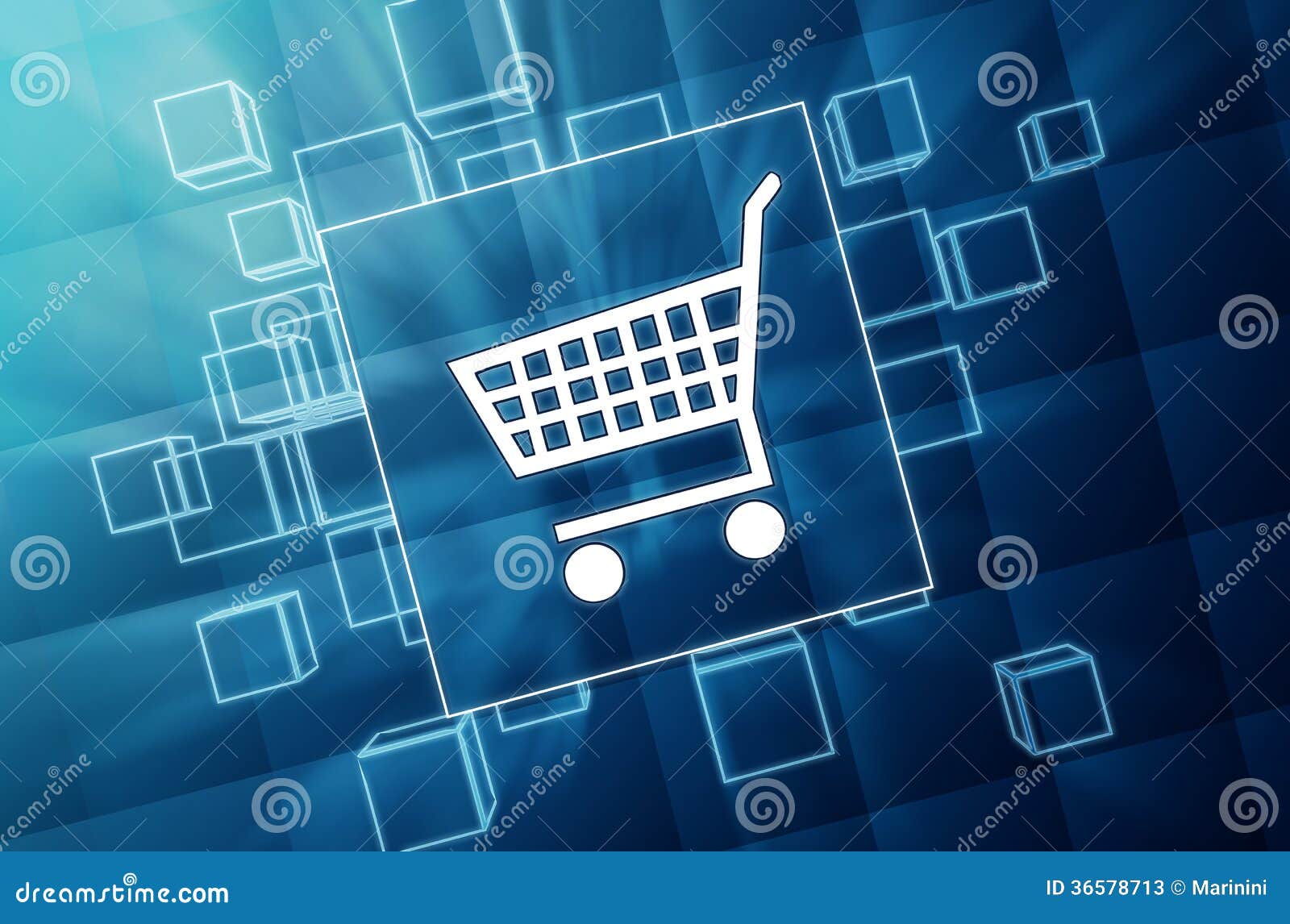Shopping Cart Sign in Blue Glass Blocks Stock Illustration ... Shopping Cart Sign in Blue Glass Blocks Stock Illustration ...
