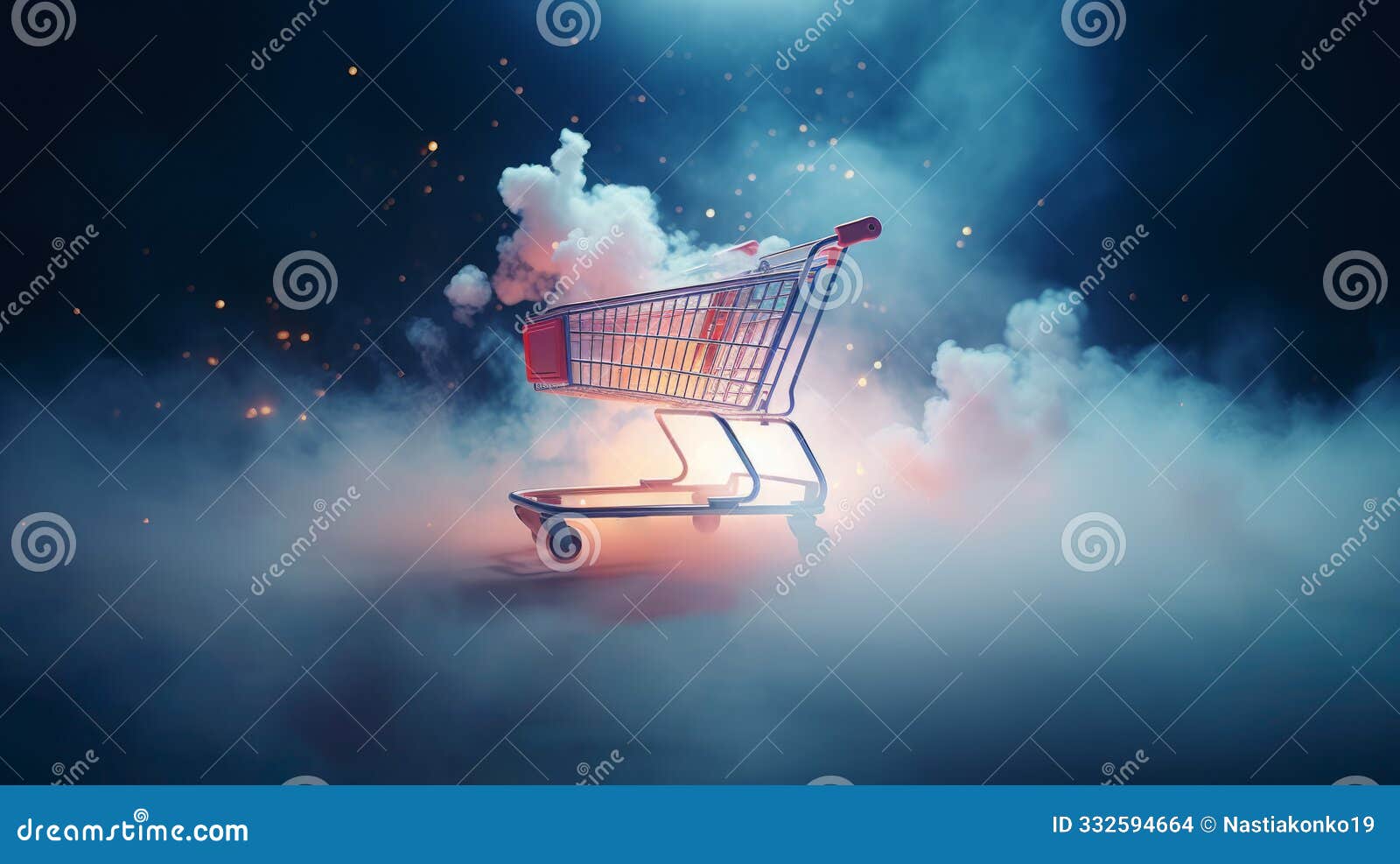 A Shopping Cart with Smoke Coming Out of it Stock Photo - Image of ...