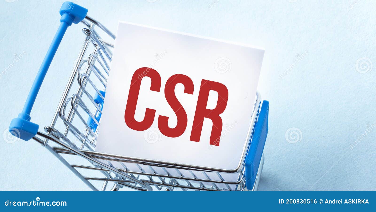 Shopping Cart and Text CSR on White Paper Note List. Shopping List ...