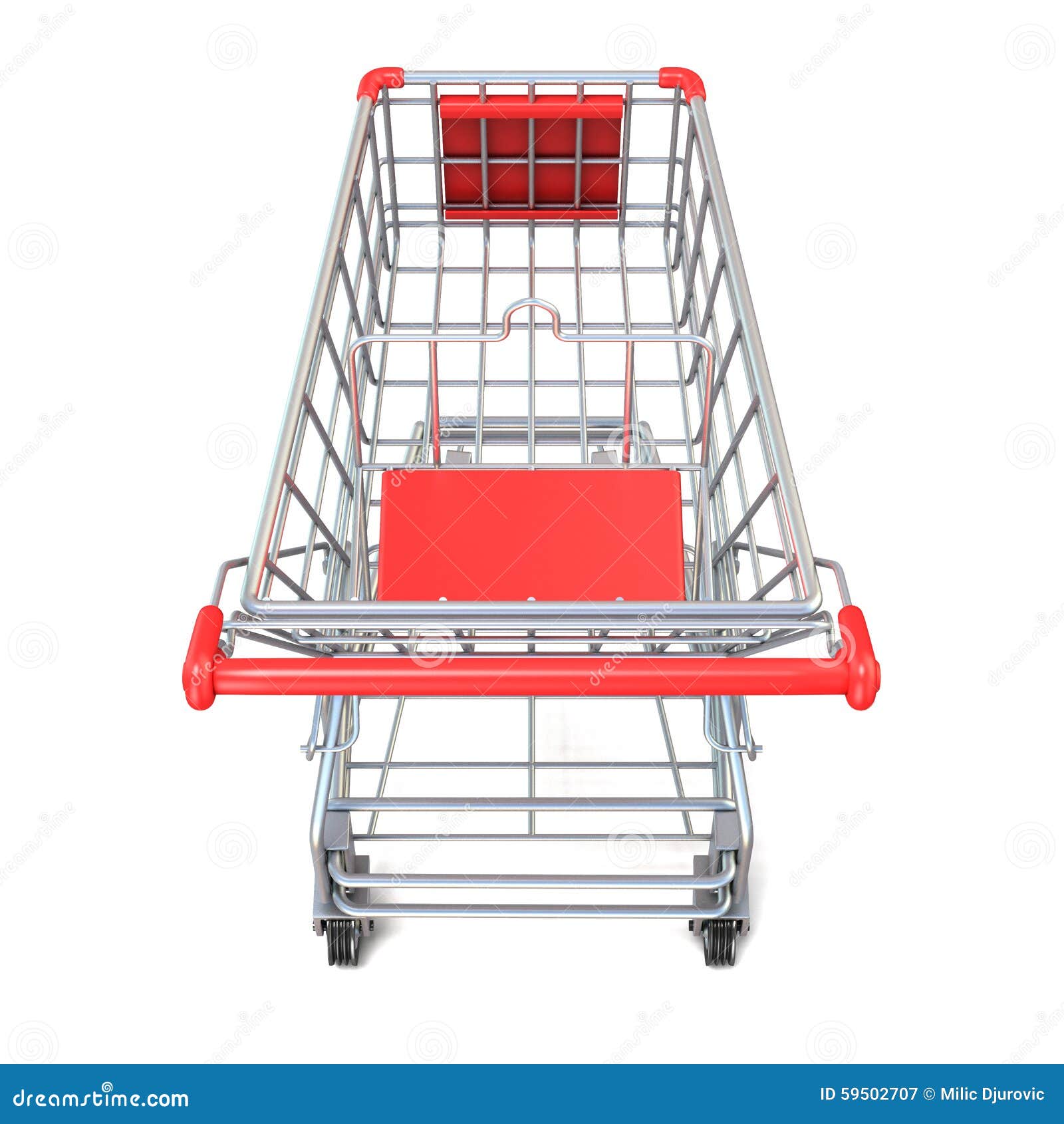 Shopping Cart, Top View. 3D Render Stock Illustration - Illustration of ...
