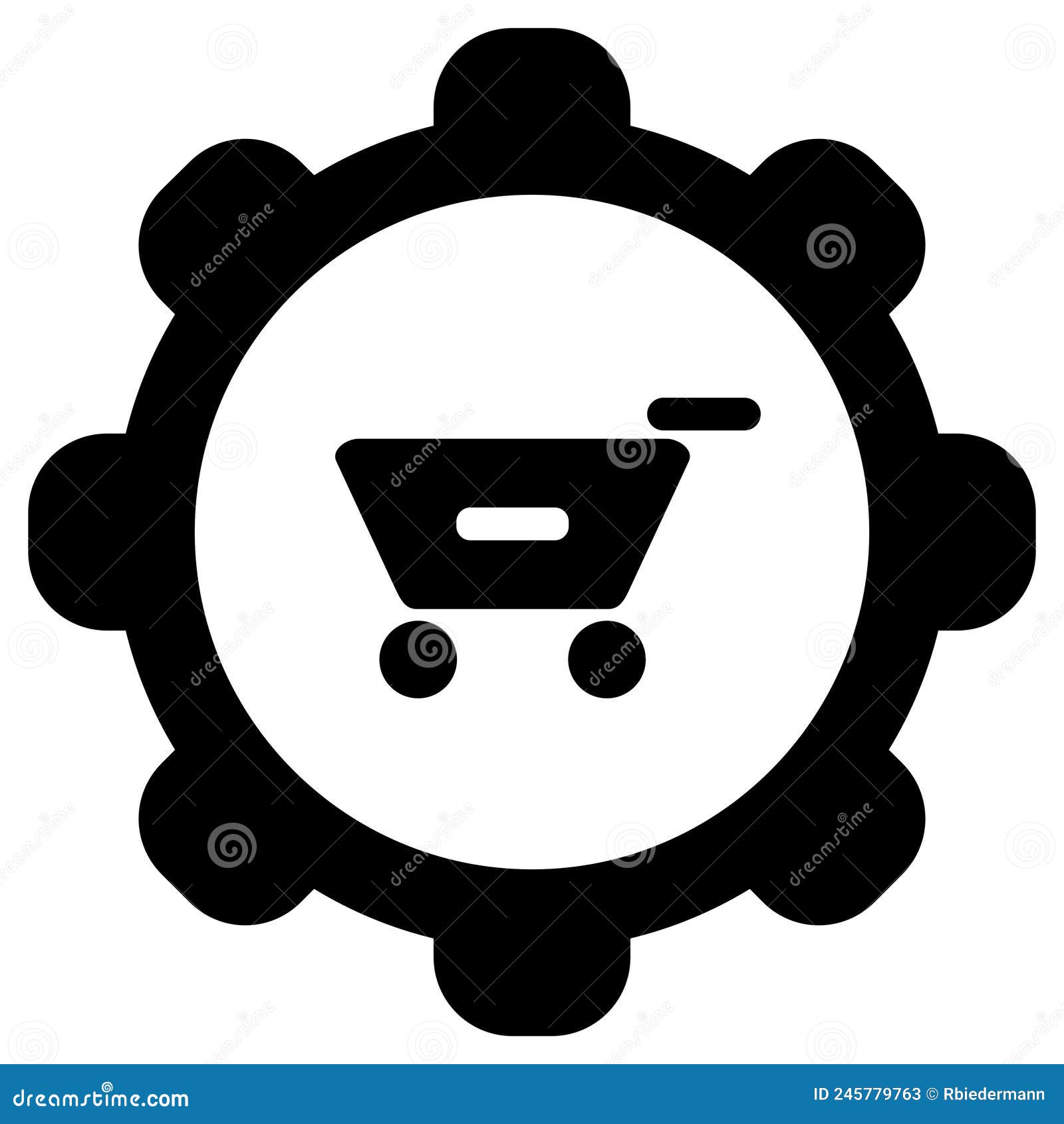 Shopping cart and wheel stock vector. Illustration of symbol - 245779763