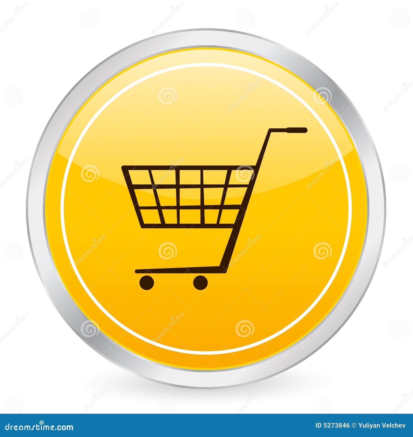 Shopping Cart Yellow Circle Ic Stock Vector - Illustration of shadow ...