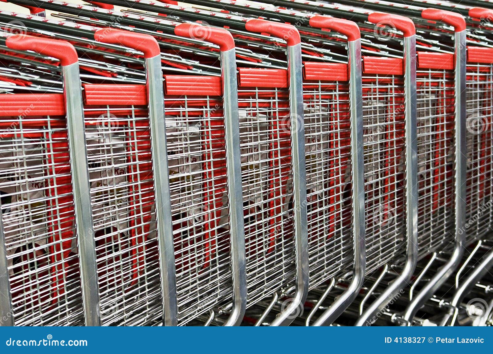 Shopping Carts stock image. Image of supermarket, stack - 4138327