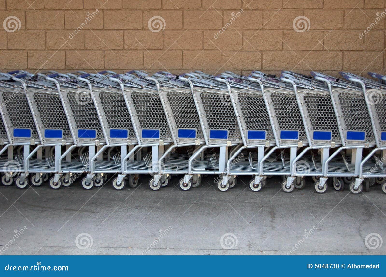 Shopping carts stock photo. Image of carts, lined, wheels - 5048730