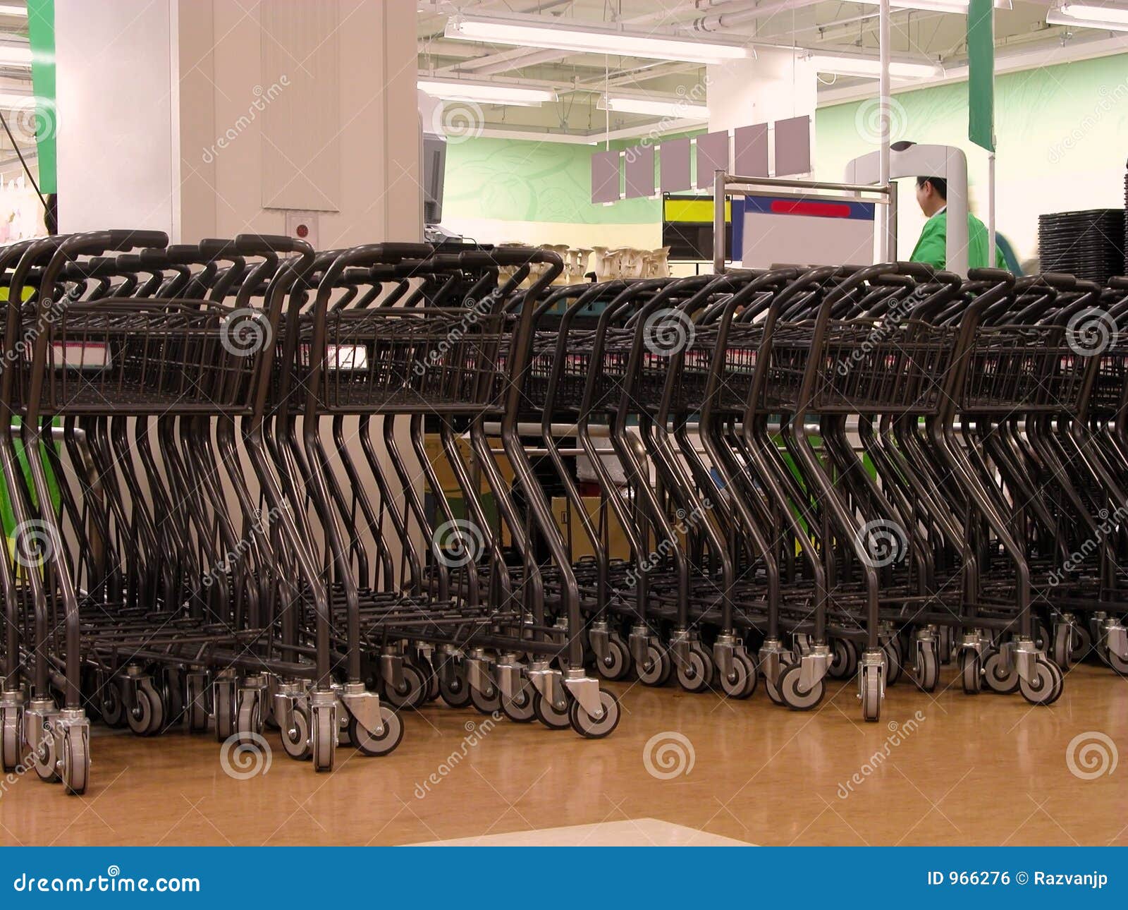 Shopping carts area stock photo. Image of indoor, trade - 966276