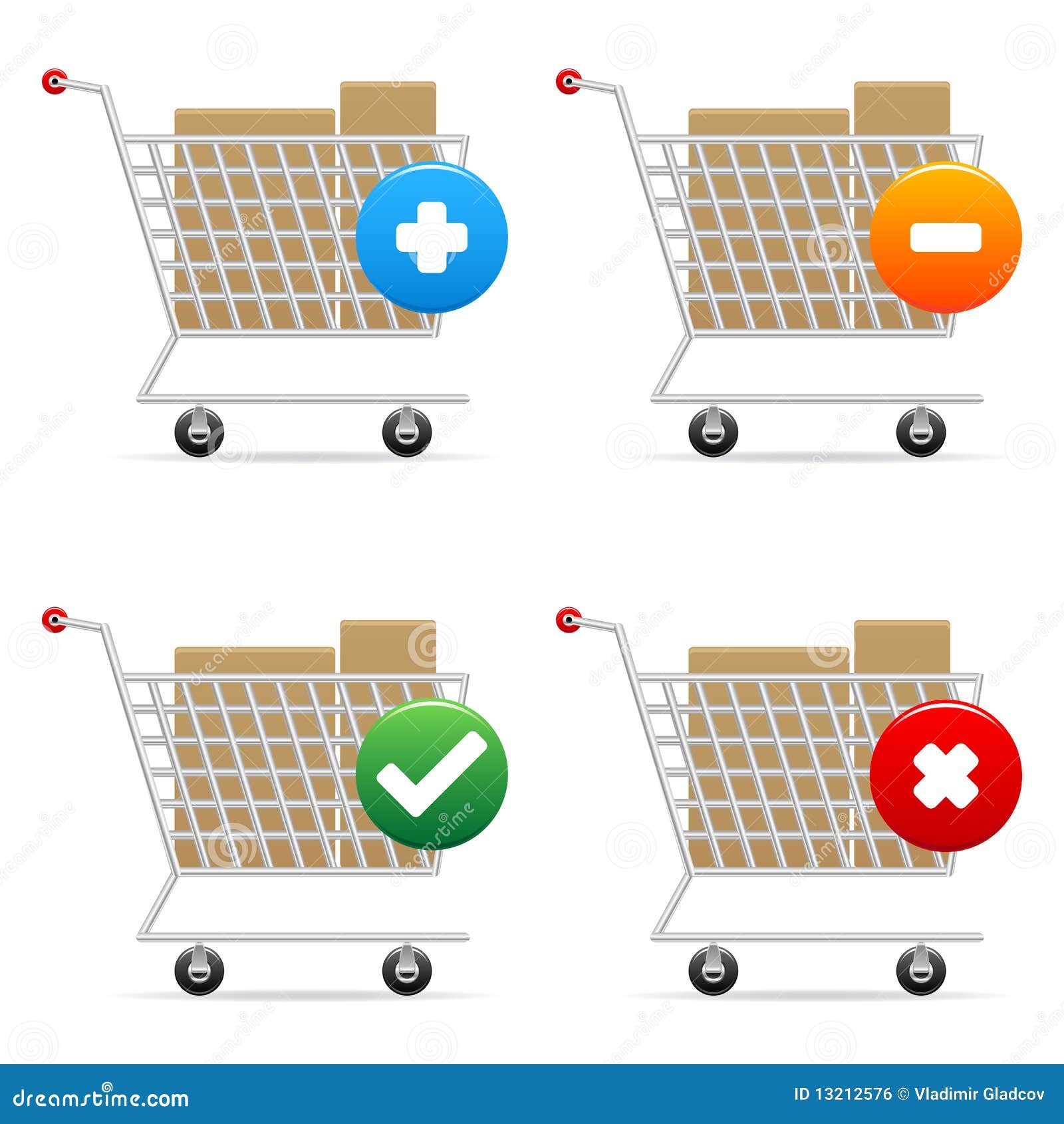 Shopping carts icons stock vector. Illustration of color - 13212576