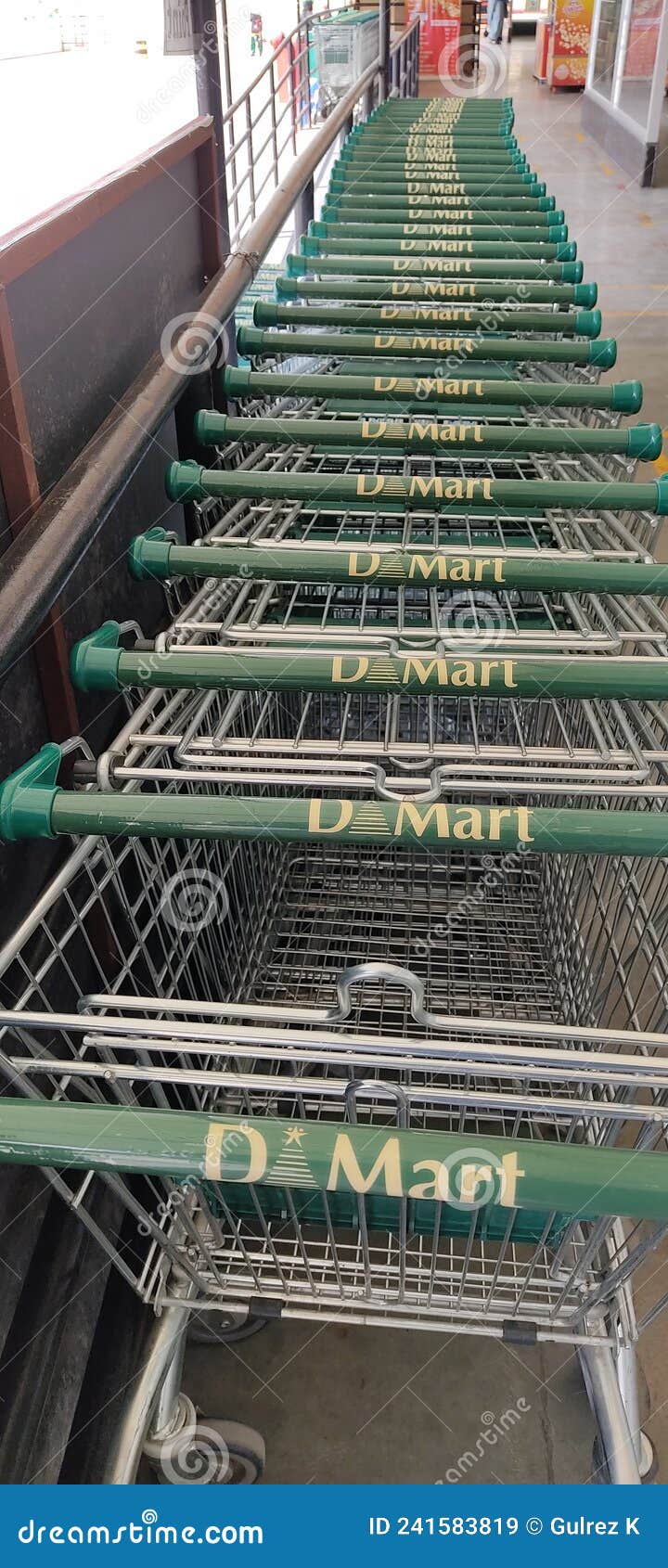 Shopping carts lined up editorial stock image. Image of transport ...