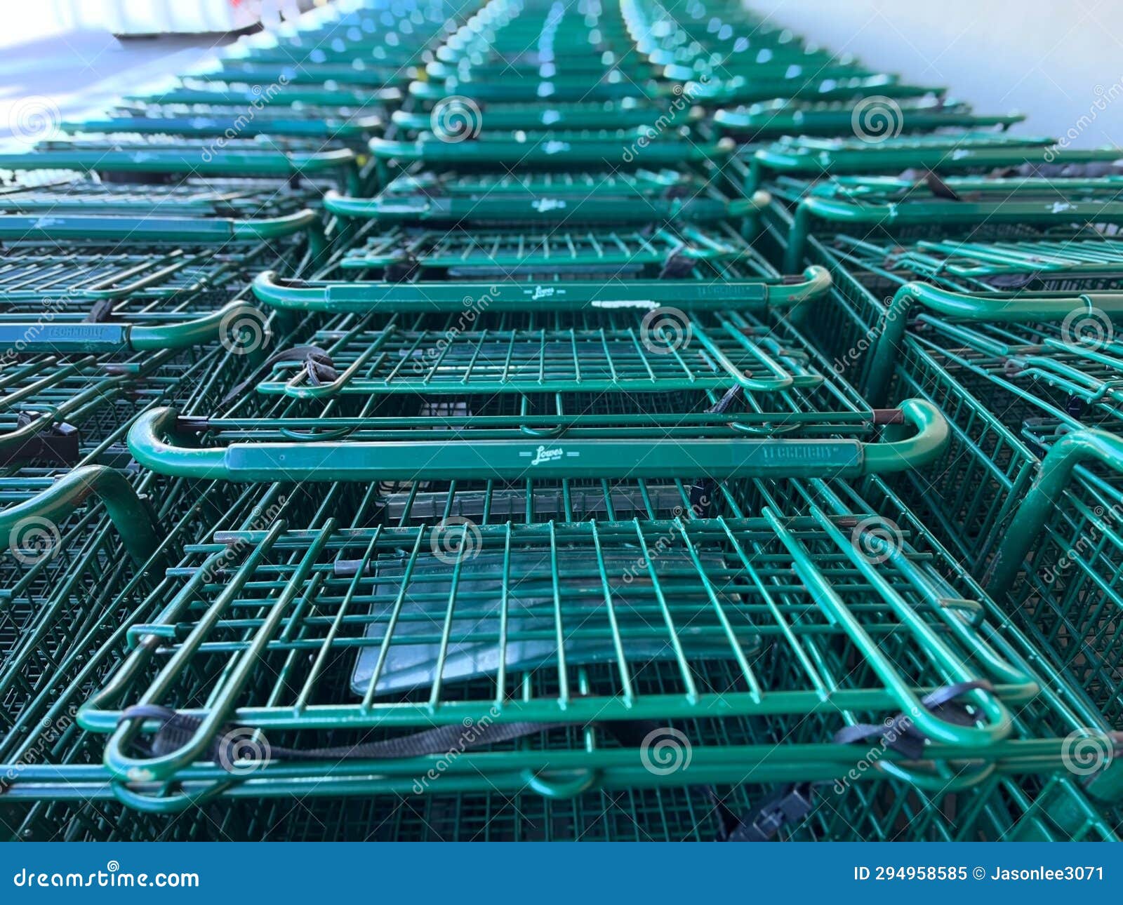 Shopping carts editorial image. Image of symmetry, distance - 294958585