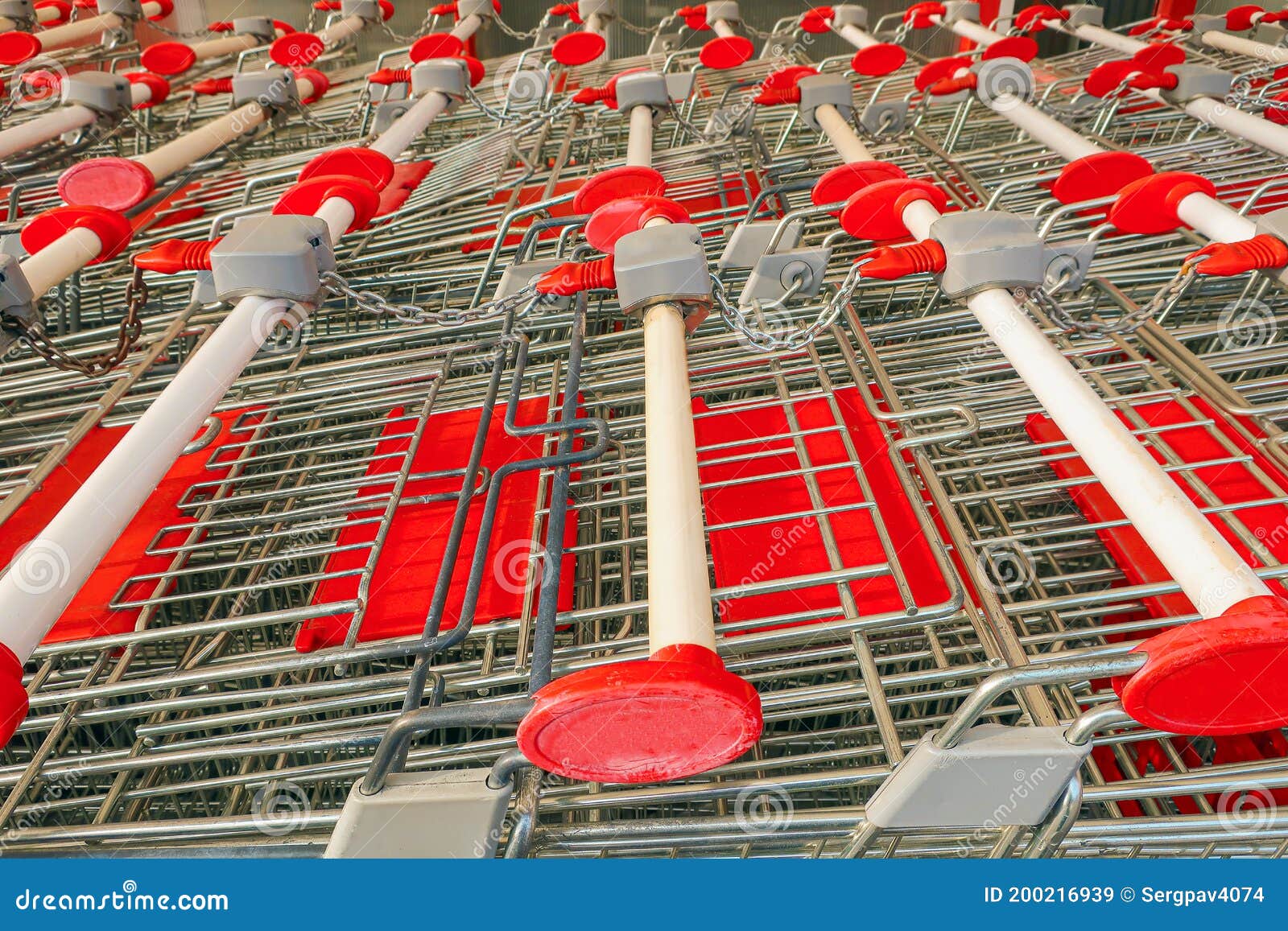 Shopping Carts at the Supermarket Stock Image - Image of consumption ...