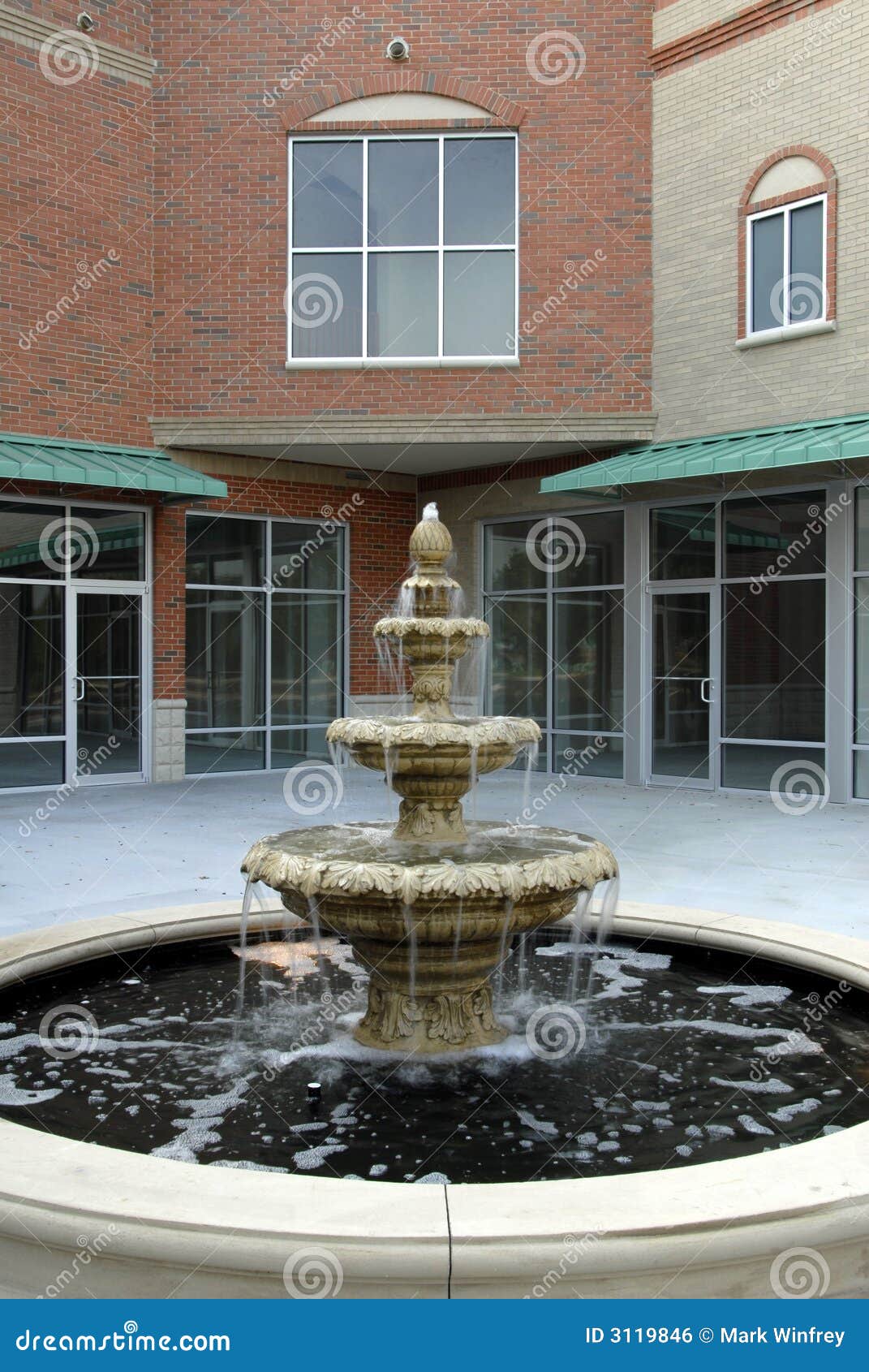 Shopping Center Courtyard stock photo. Image of shop, storefronts - 3119846