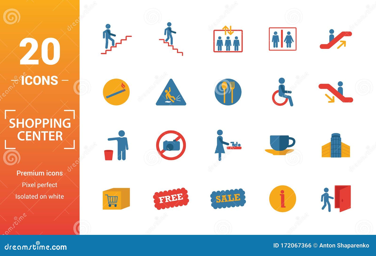 Shopping Center Icons Icon Set. Include Creative Elements Stairway Up ...