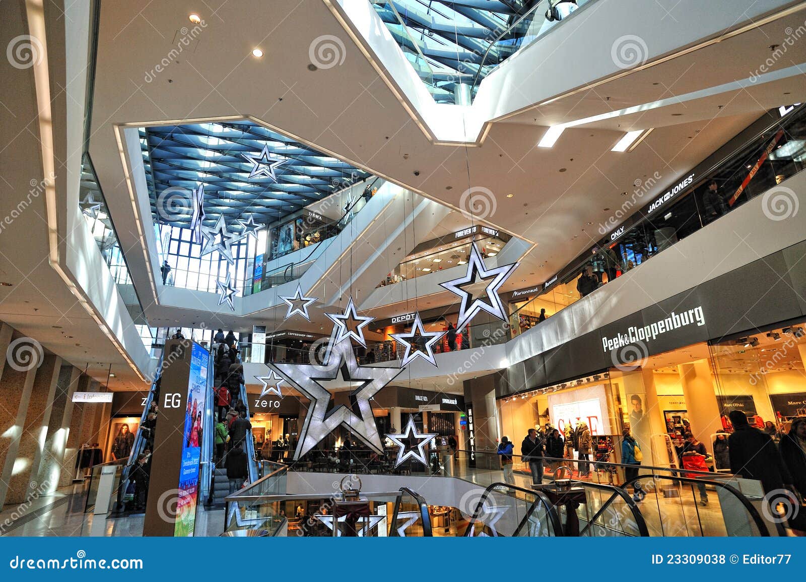 Shopping Center Interior in Winter Season Editorial Stock Photo - Image ...