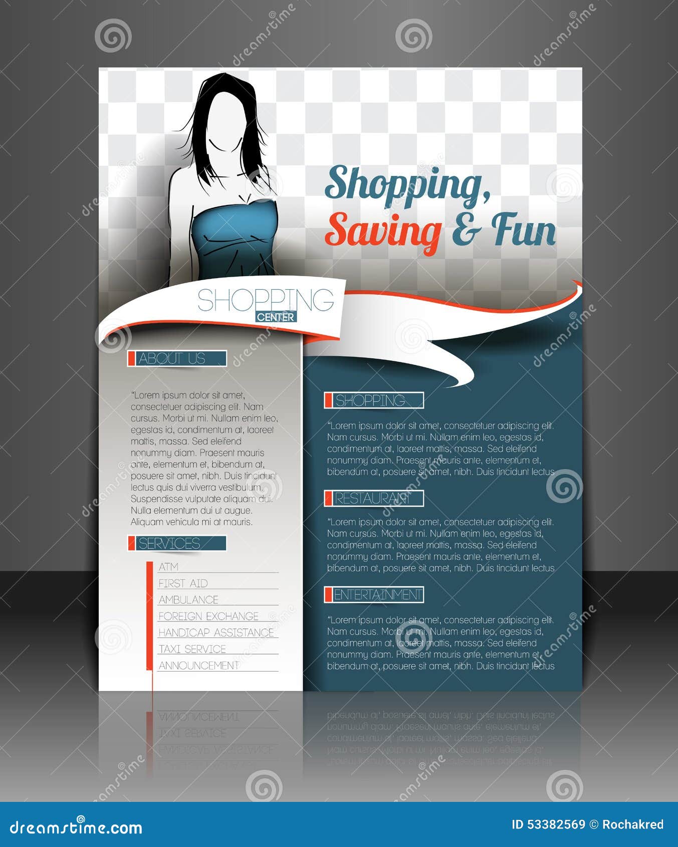 Shopping Center Store Flyer Stock Vector - Illustration of invitation ...