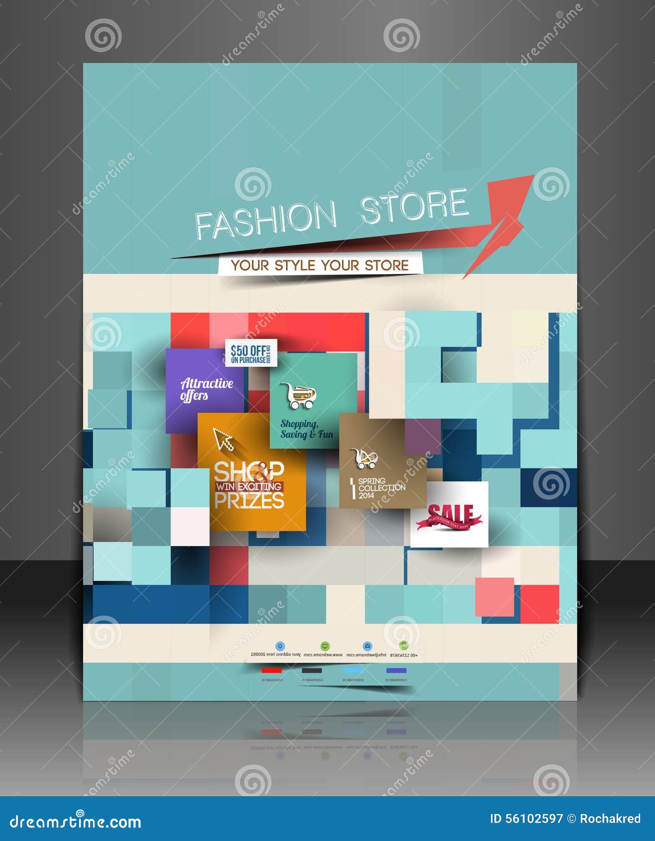 Shopping Center Store Flyer Stock Vector - Illustration of model ...