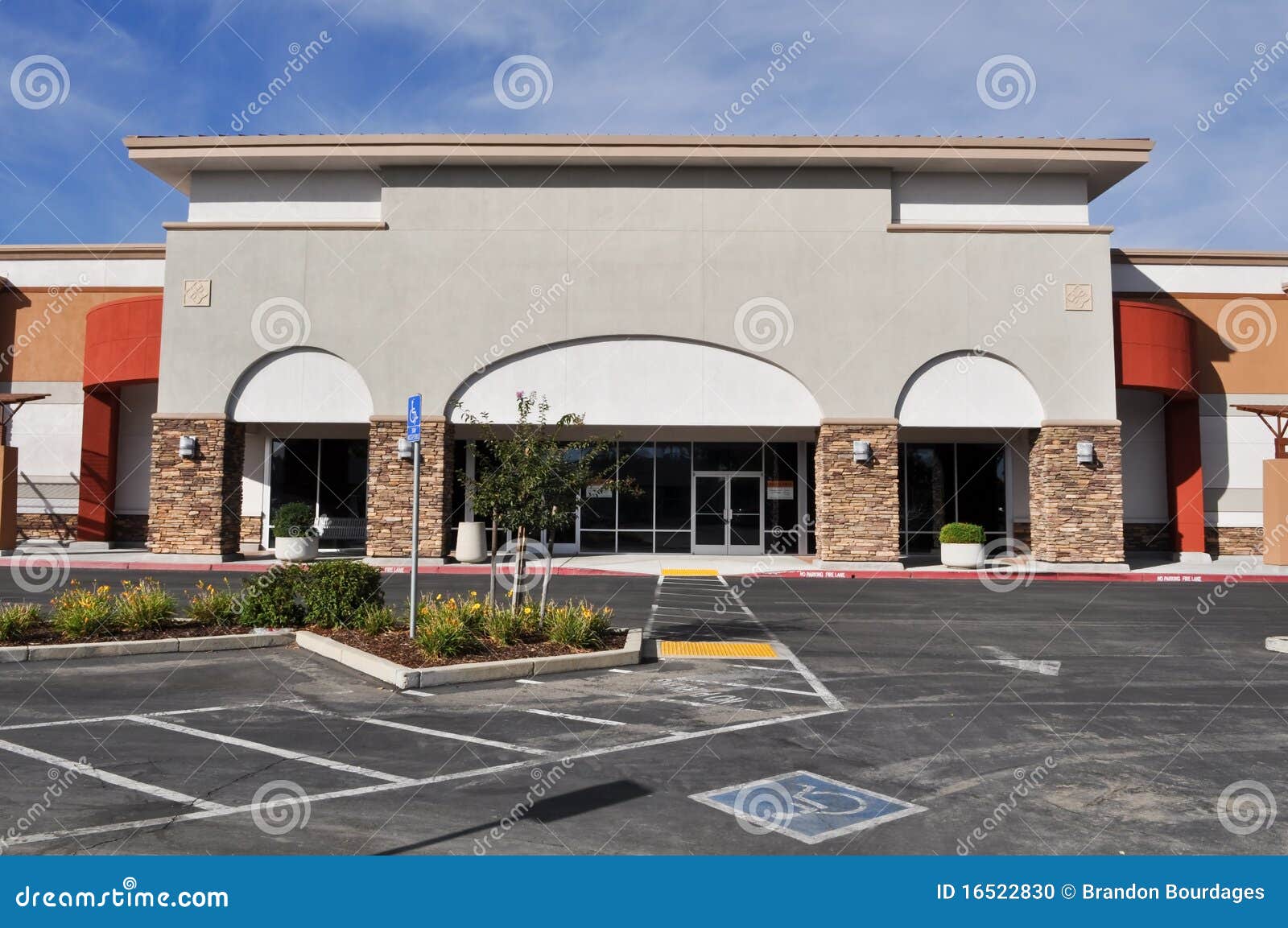 Shopping Center Strip Mall stock photo. Image of awning - 16522830