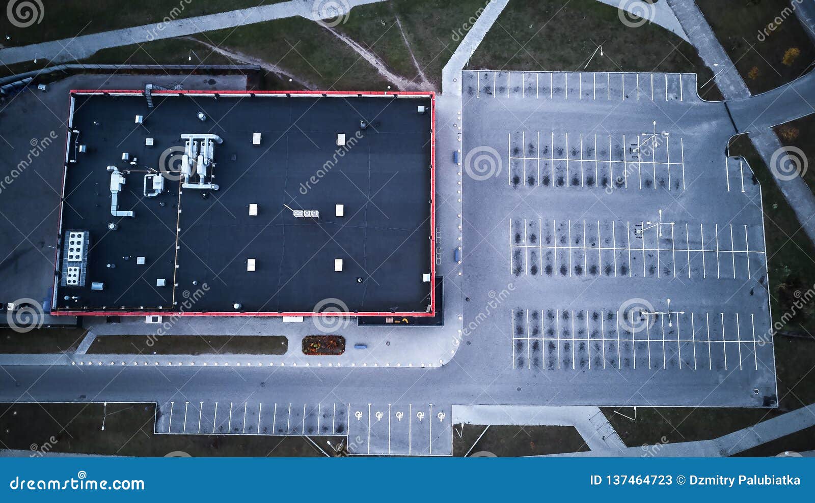Shopping Center Top View. Bird`s Eye View Stock Image - Image of ...