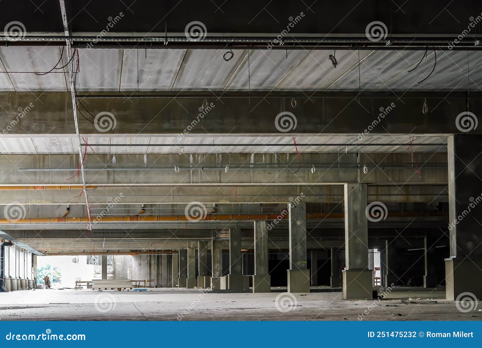 Shopping Center Underground Parking Lot Under Construction Stock Photo ...