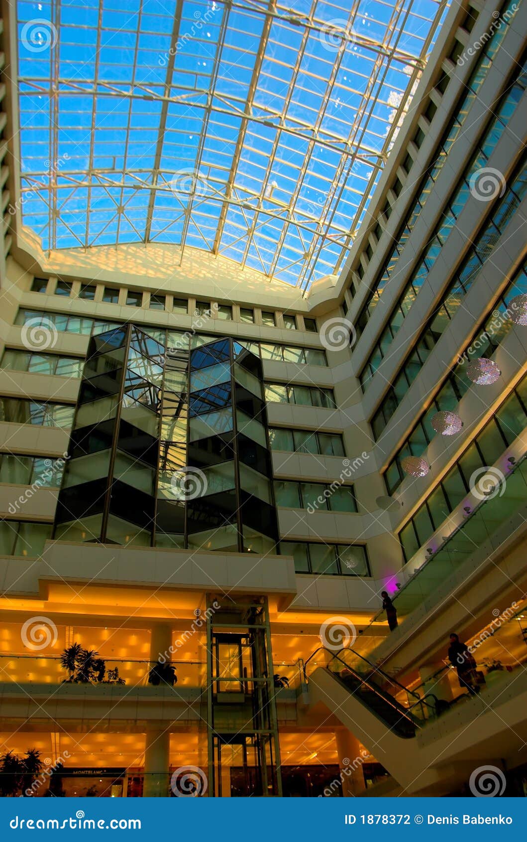Shopping Centre with Blue Ceiling Stock Photo - Image of house, market ...