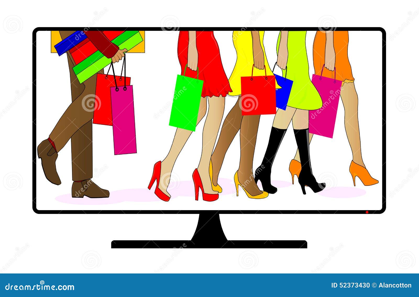 Shopping Channel stock illustration. Illustration of legs - 52373430