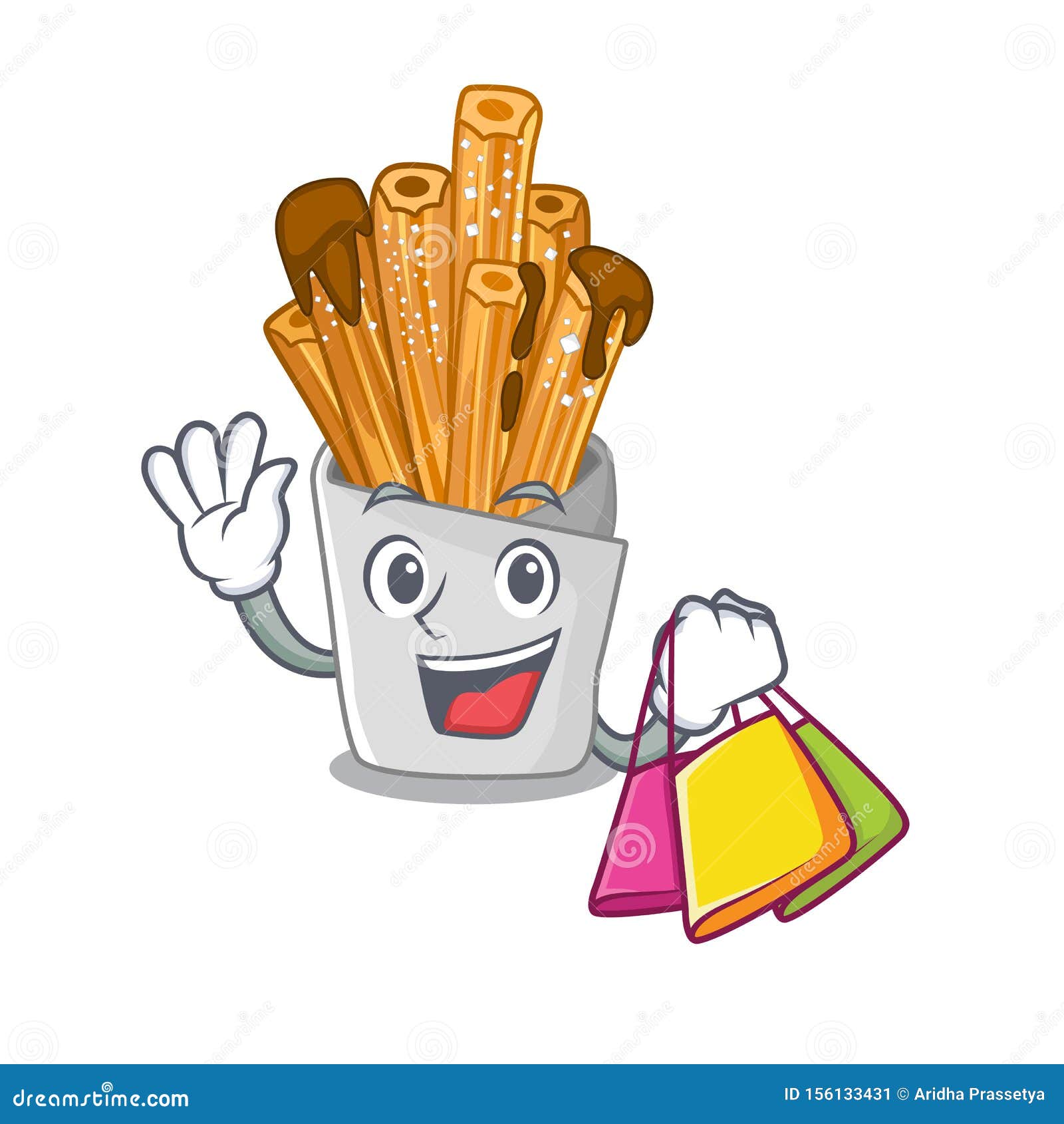 Shopping Churros Isolated with in the Cartoon Stock Vector ...