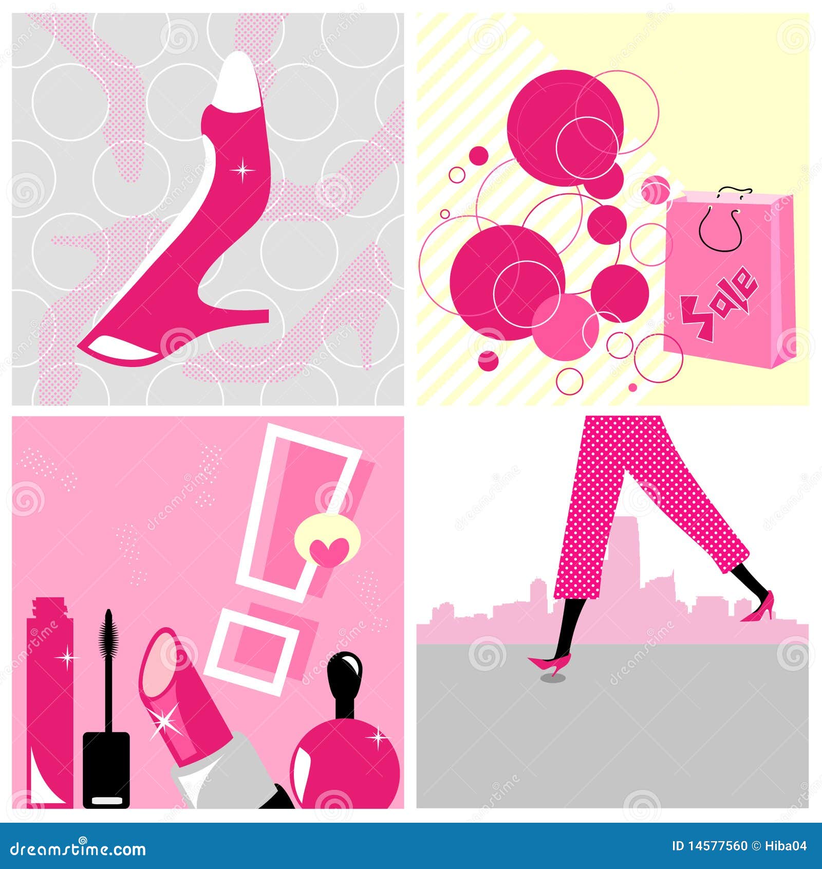Shopping Collage stock vector. Illustration of woman - 14577560