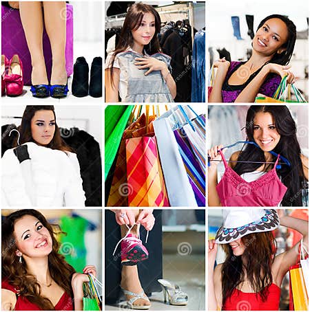 Shopping collage stock image. Image of glamour, adult - 17417455